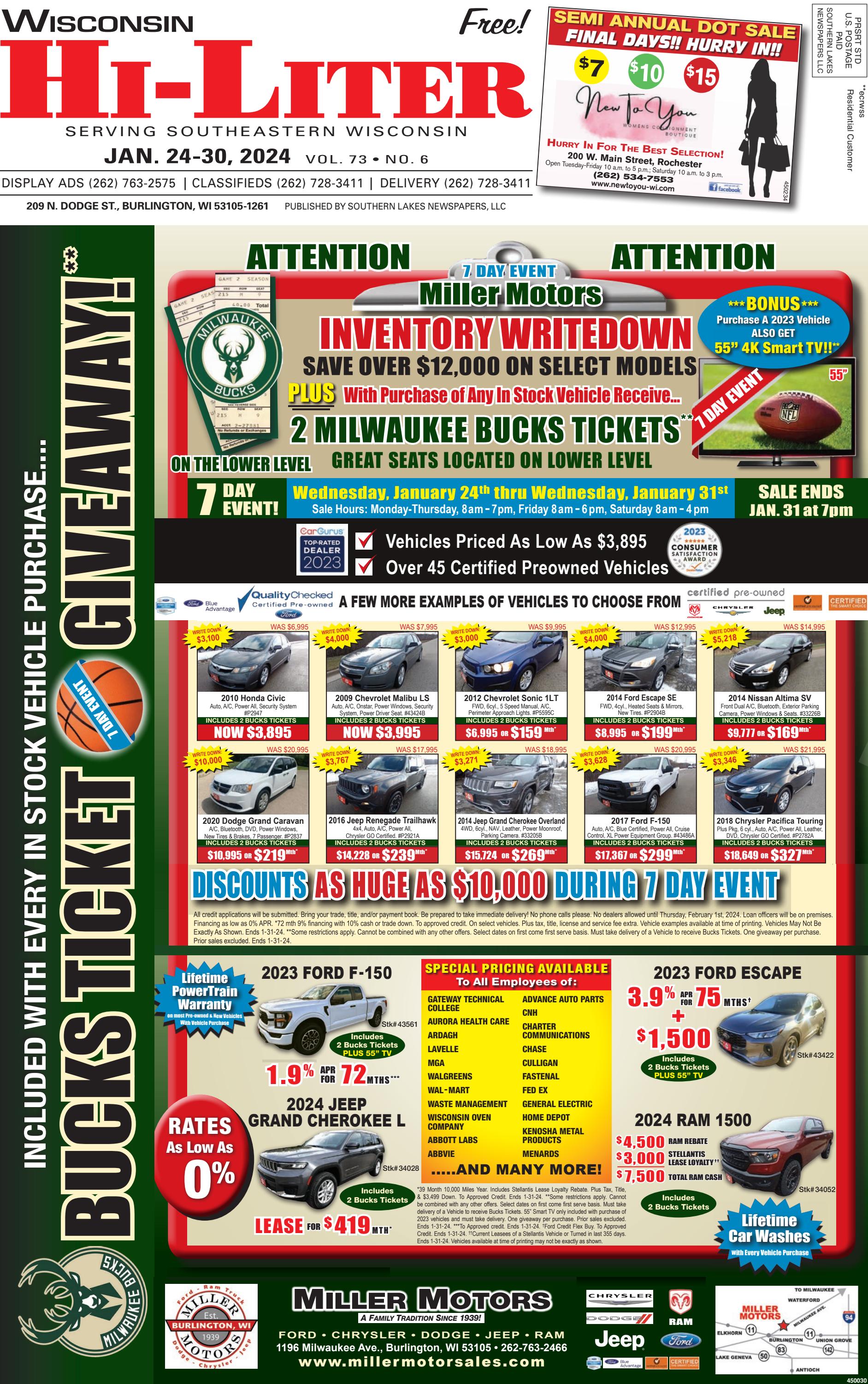 Hi-Liter Wisconsin 1/24/24 by Southern Lakes Newspapers / Rock Valley ...