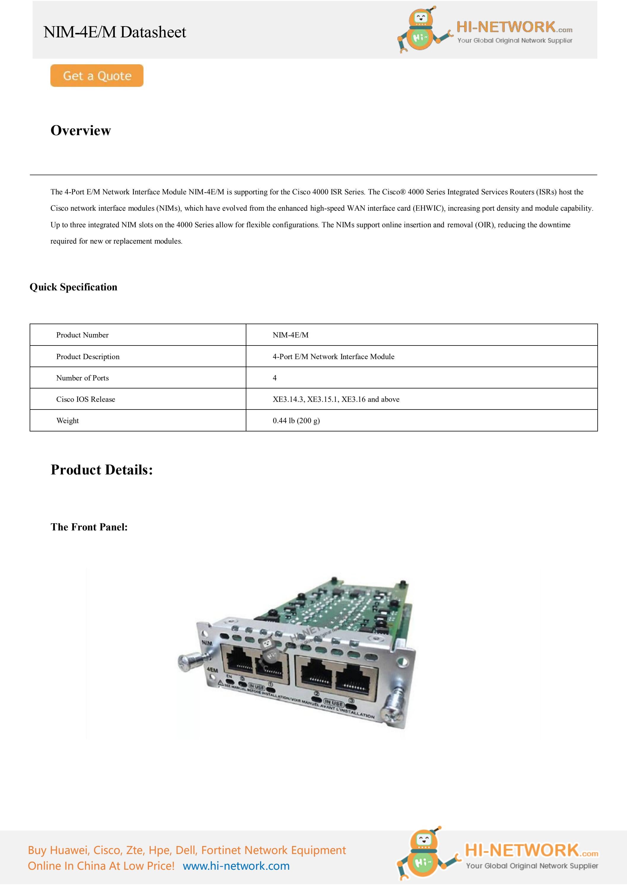 cisco-nim-4e&m-datasheet by Hi-Network - Issuu