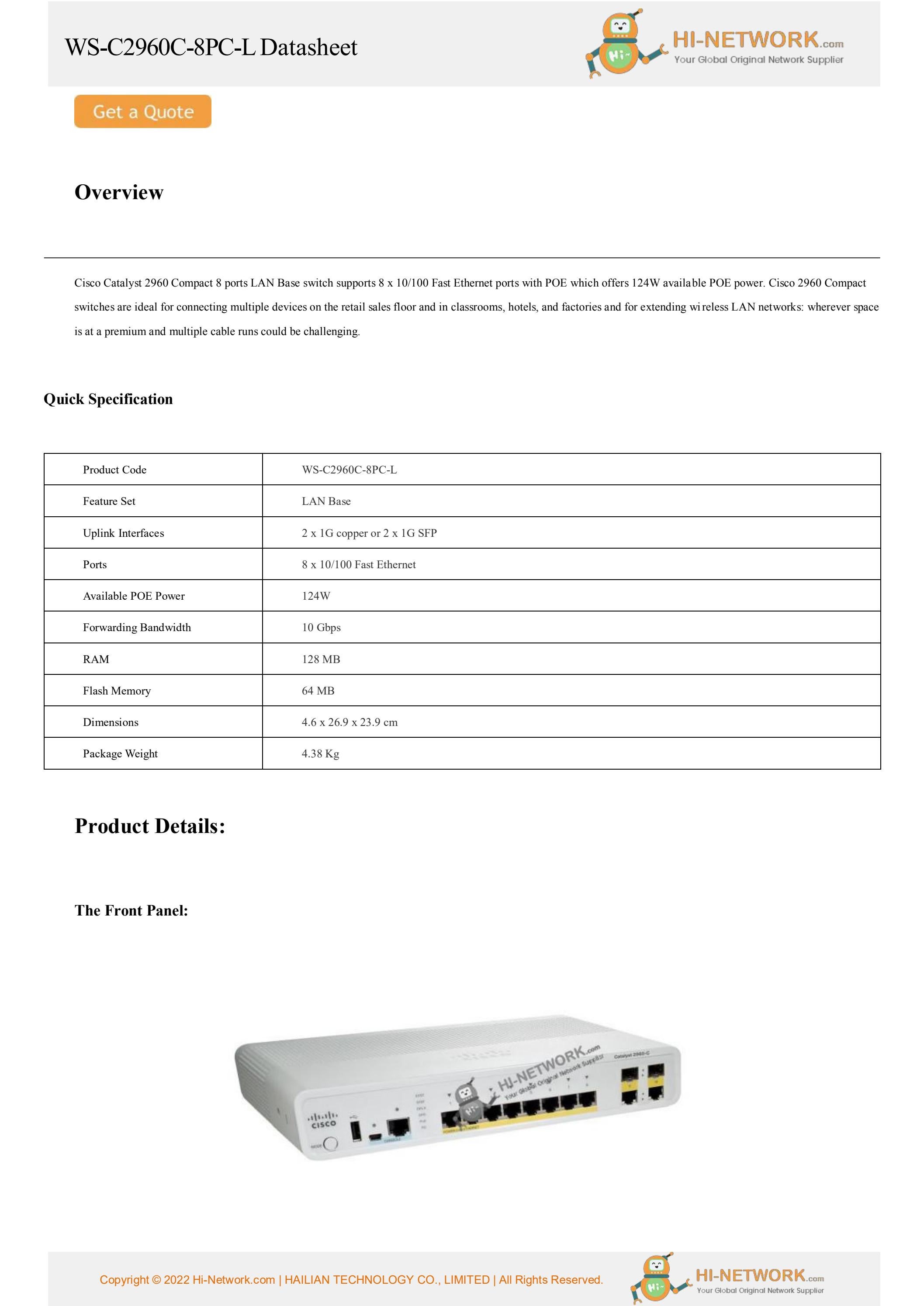 cisco-ws-c2960c-8pc-l-datasheet by Hi-Network - Issuu