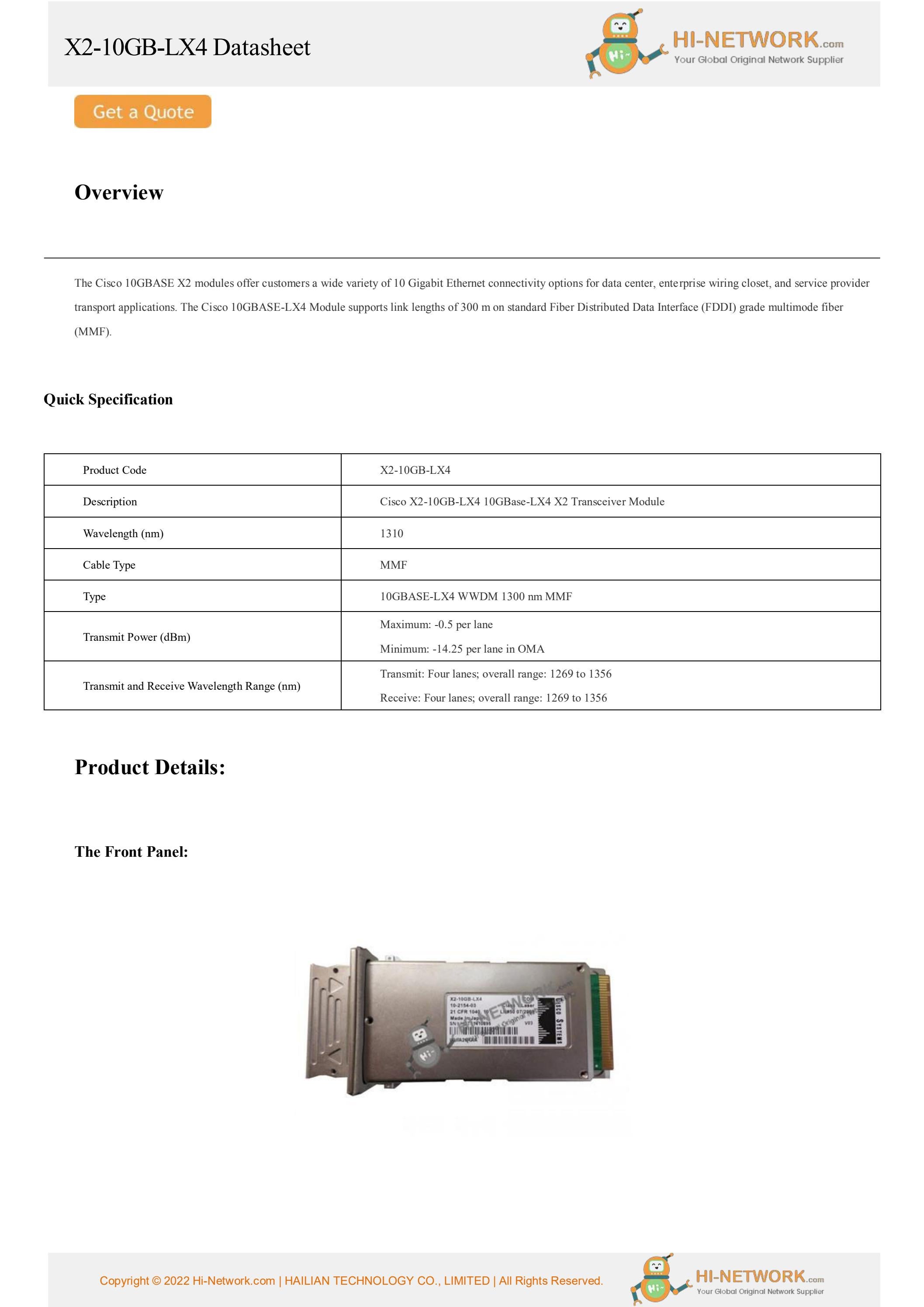 cisco-x2-10gb-lx4-datasheet by Hi-Network - Issuu