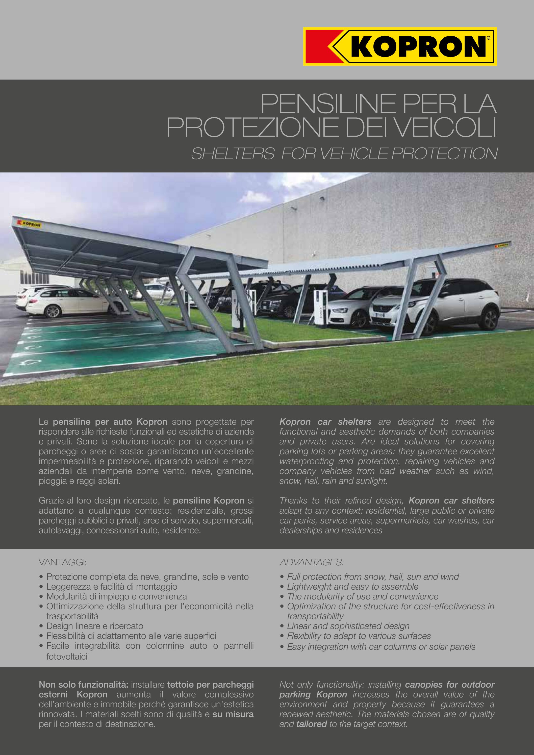Kopron - Pensiline per auto / Shelters for vehicle protection by Kopron ...