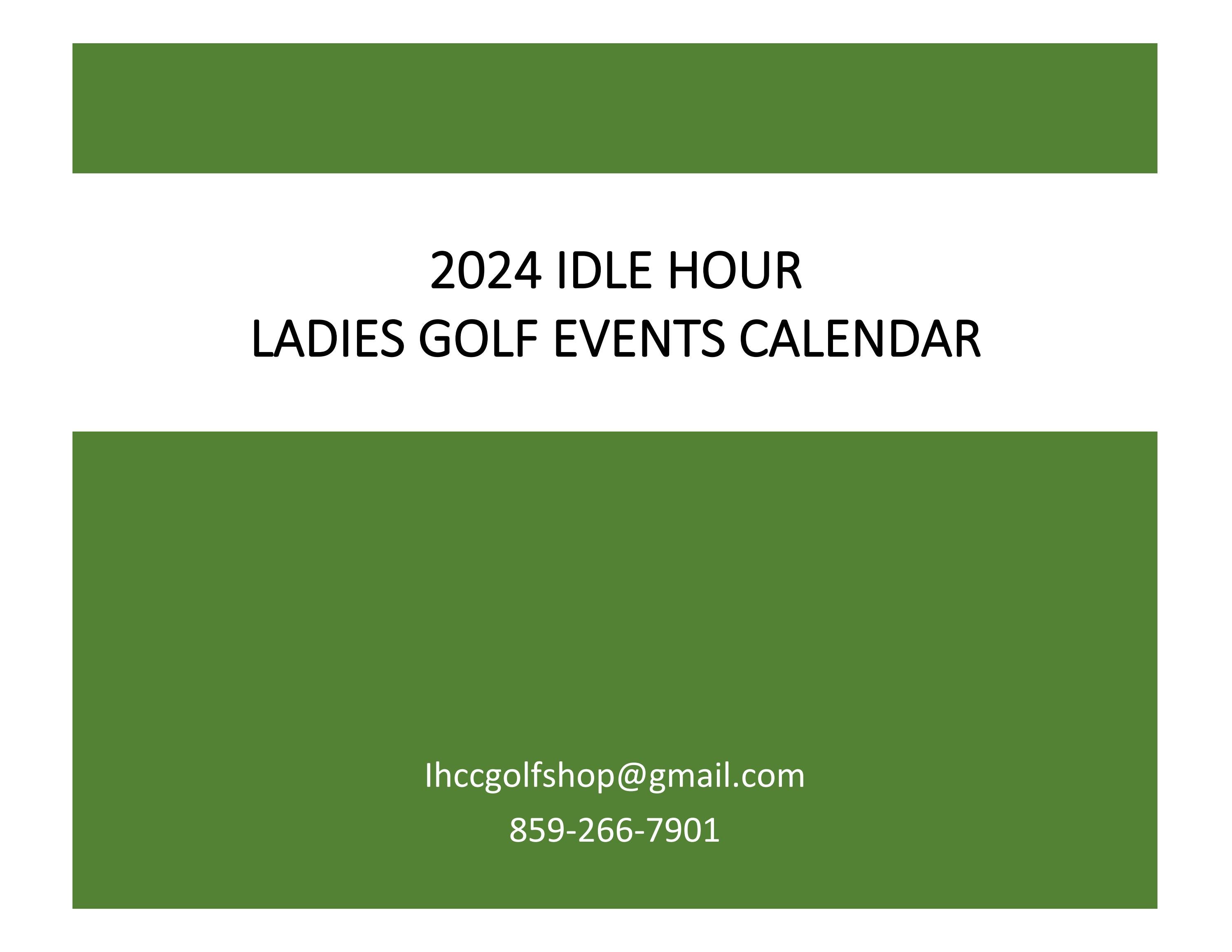2024 Ladies Golf Schedule by Idle Hour CC - Issuu