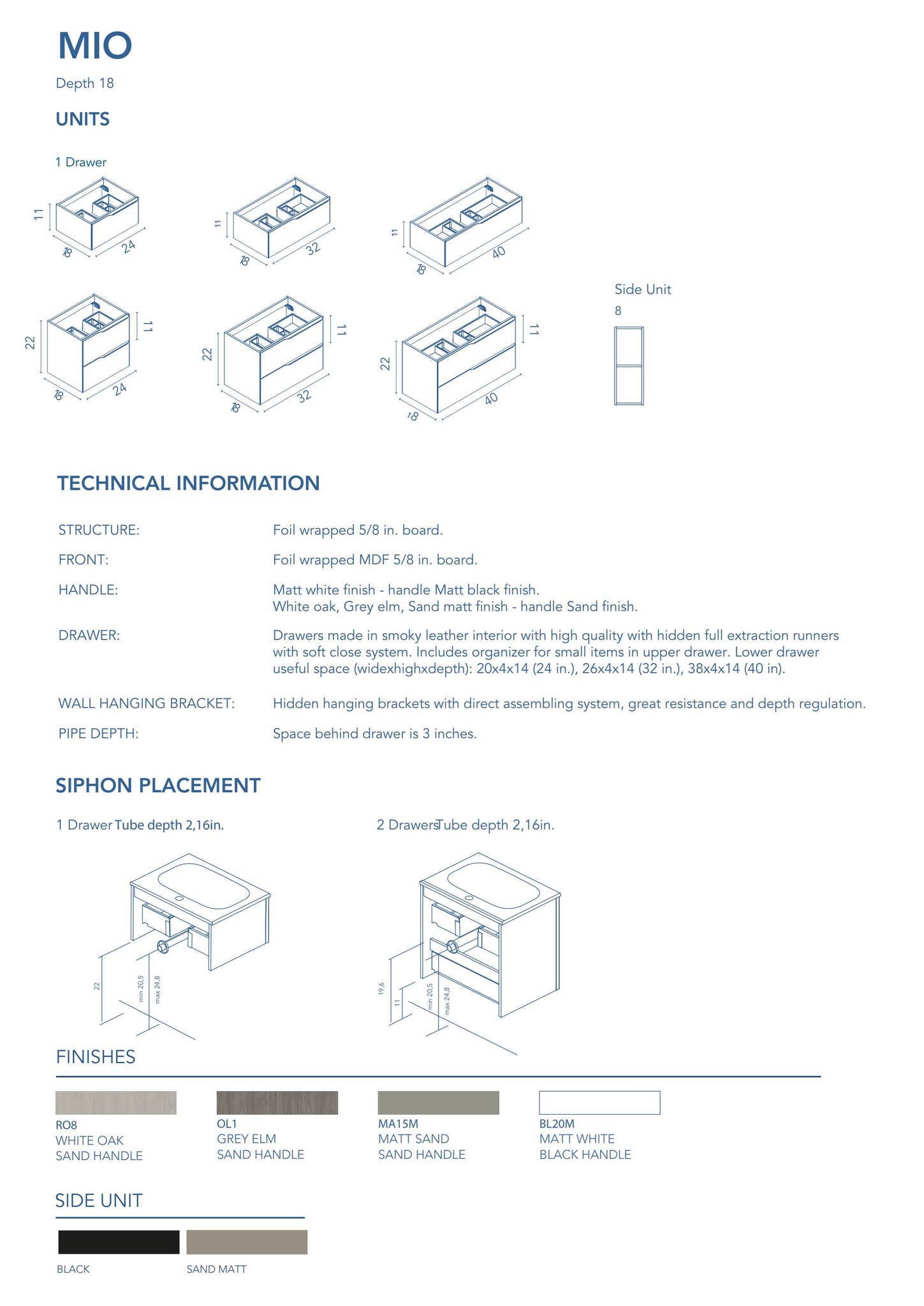 MIO Technical Drawing and Siphon by Royo USA - Issuu