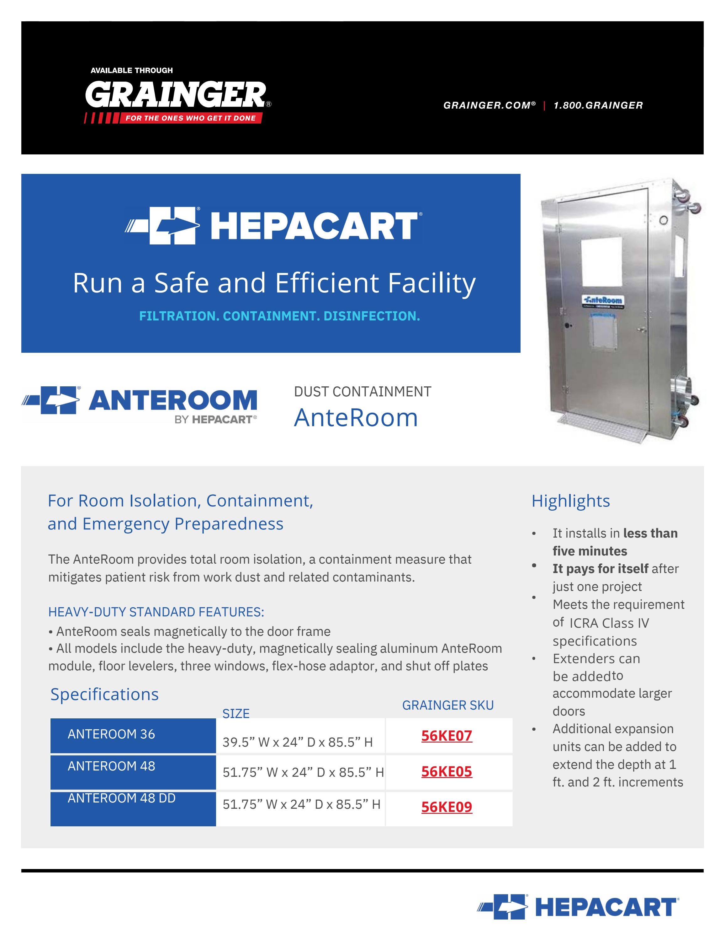 Hepacart: AnteRoom Dust Containment, Grainger by ISI Marketing Portal - Issuu