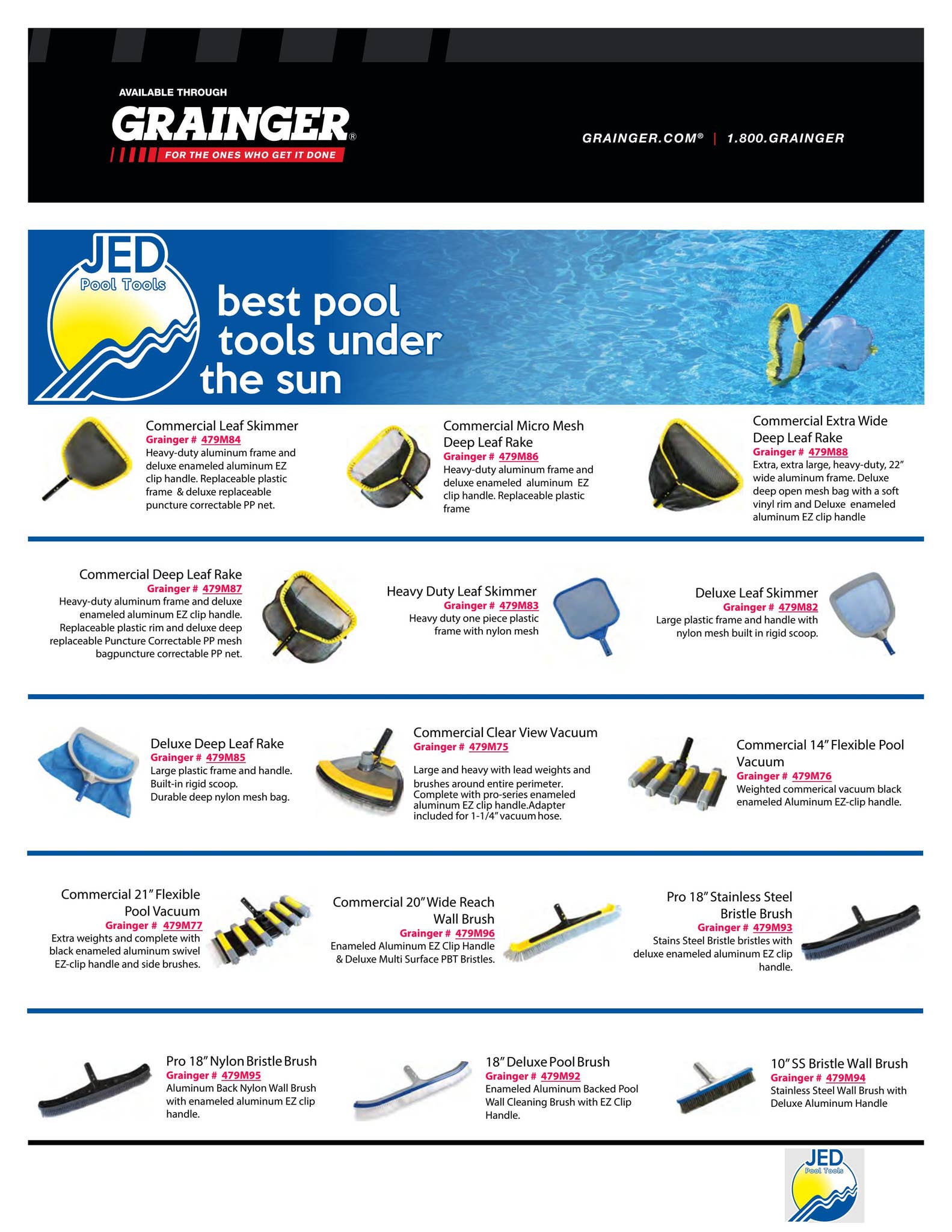 Jed Pool Tools: Pool Maintenance Tools, Grainger by ISI Marketing ...