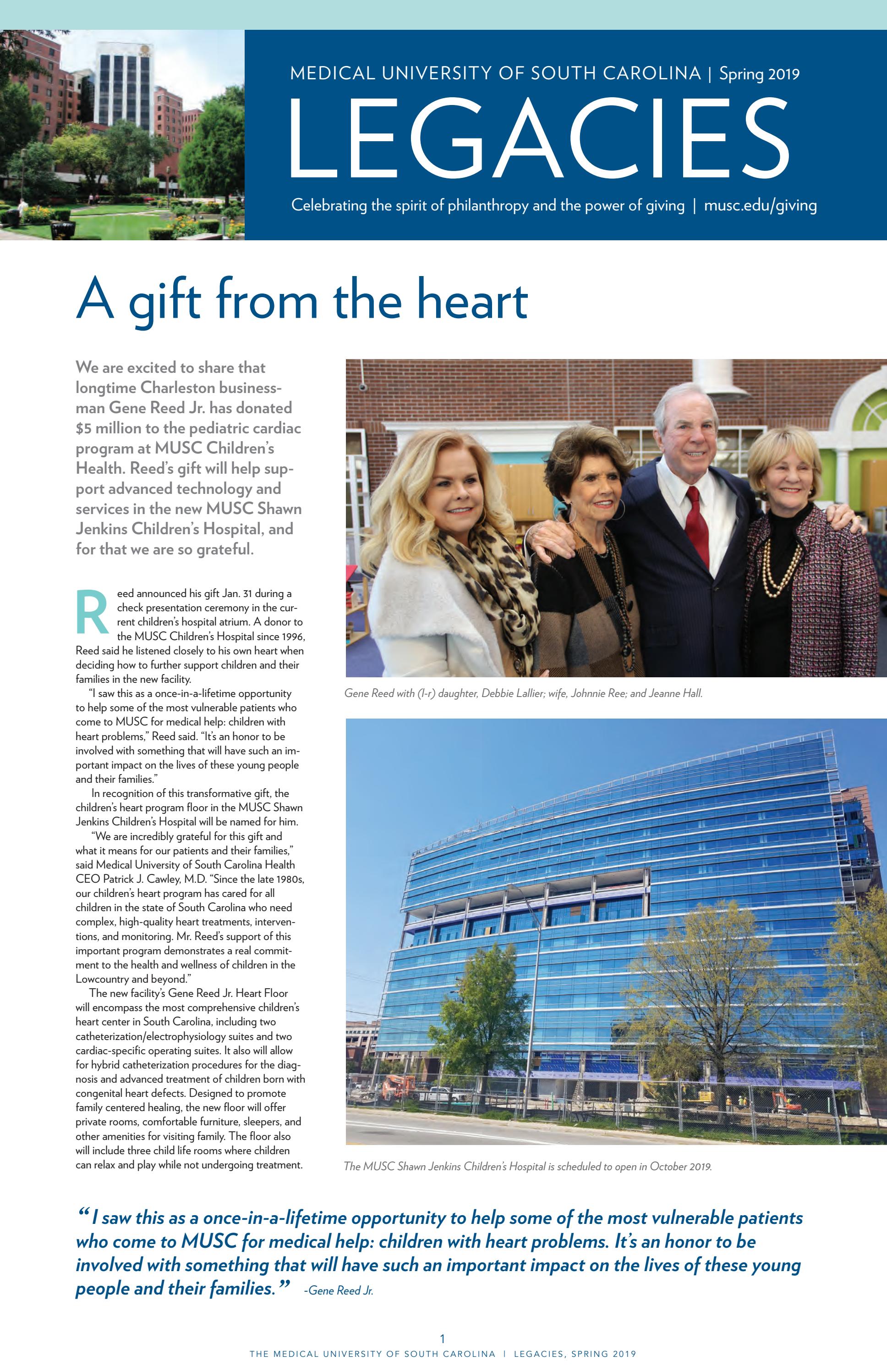 MUSC - Legacies newsletter by julie frye design - Issuu