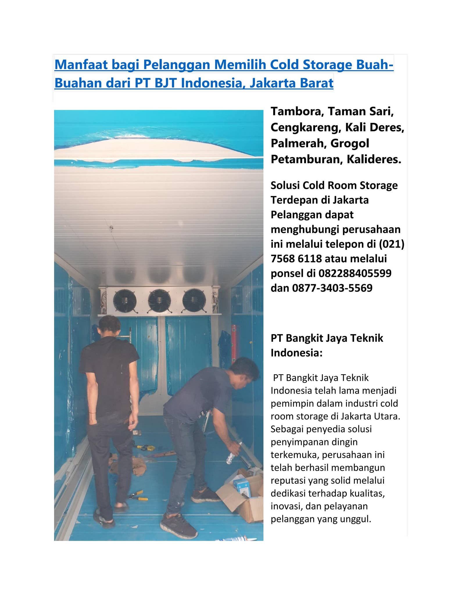 Manfaat bagi Pelanggan Memilih Cold Storage Buah-Buahan dari PT BJT ...