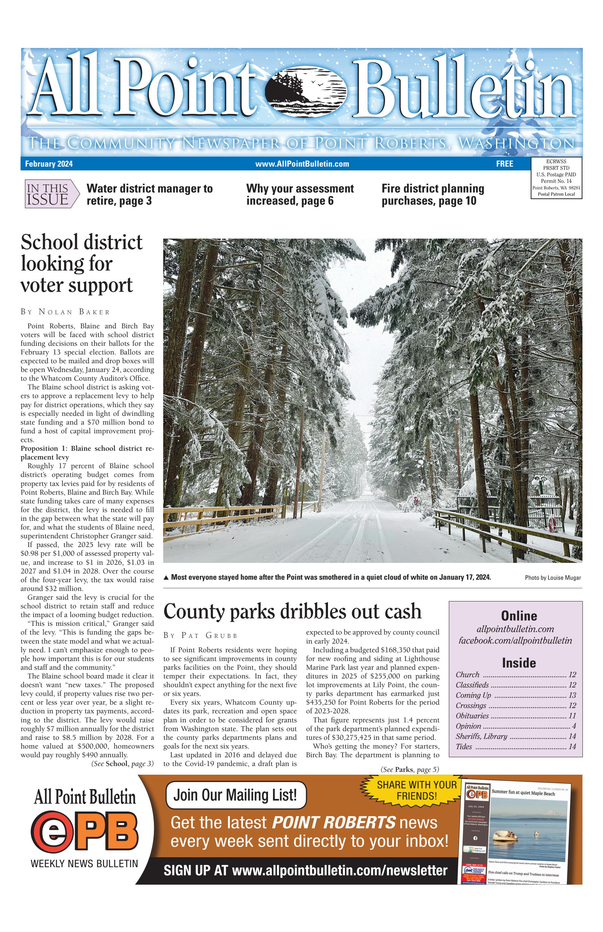 All Point Bulletin - February 2024 issue by Point Roberts Press - Issuu