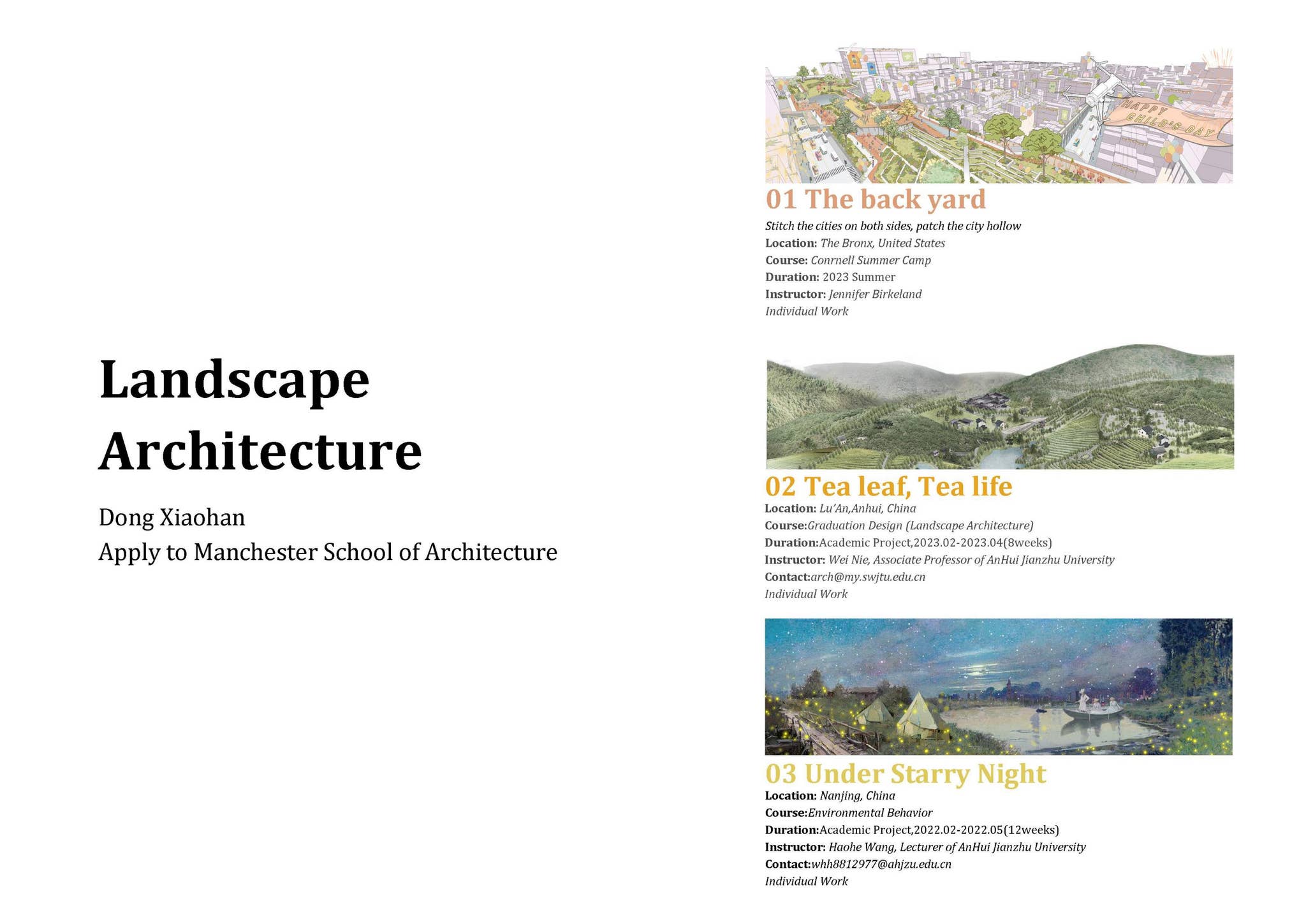 Application for MSA MLA porfolio by DongXiaohan - Issuu