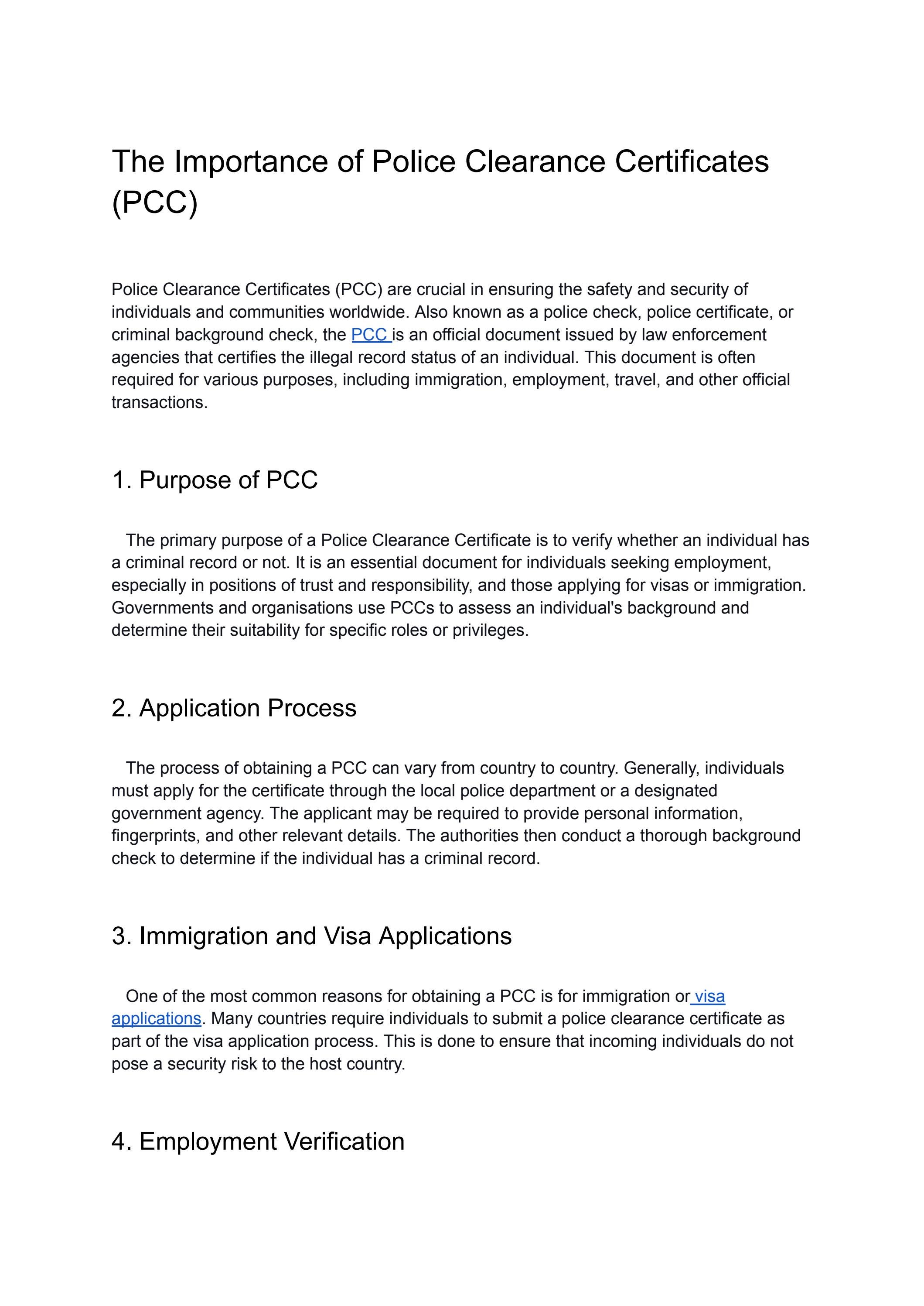 The Importance of Police Clearance Certificates (PCC) by adarshhlg321 ...