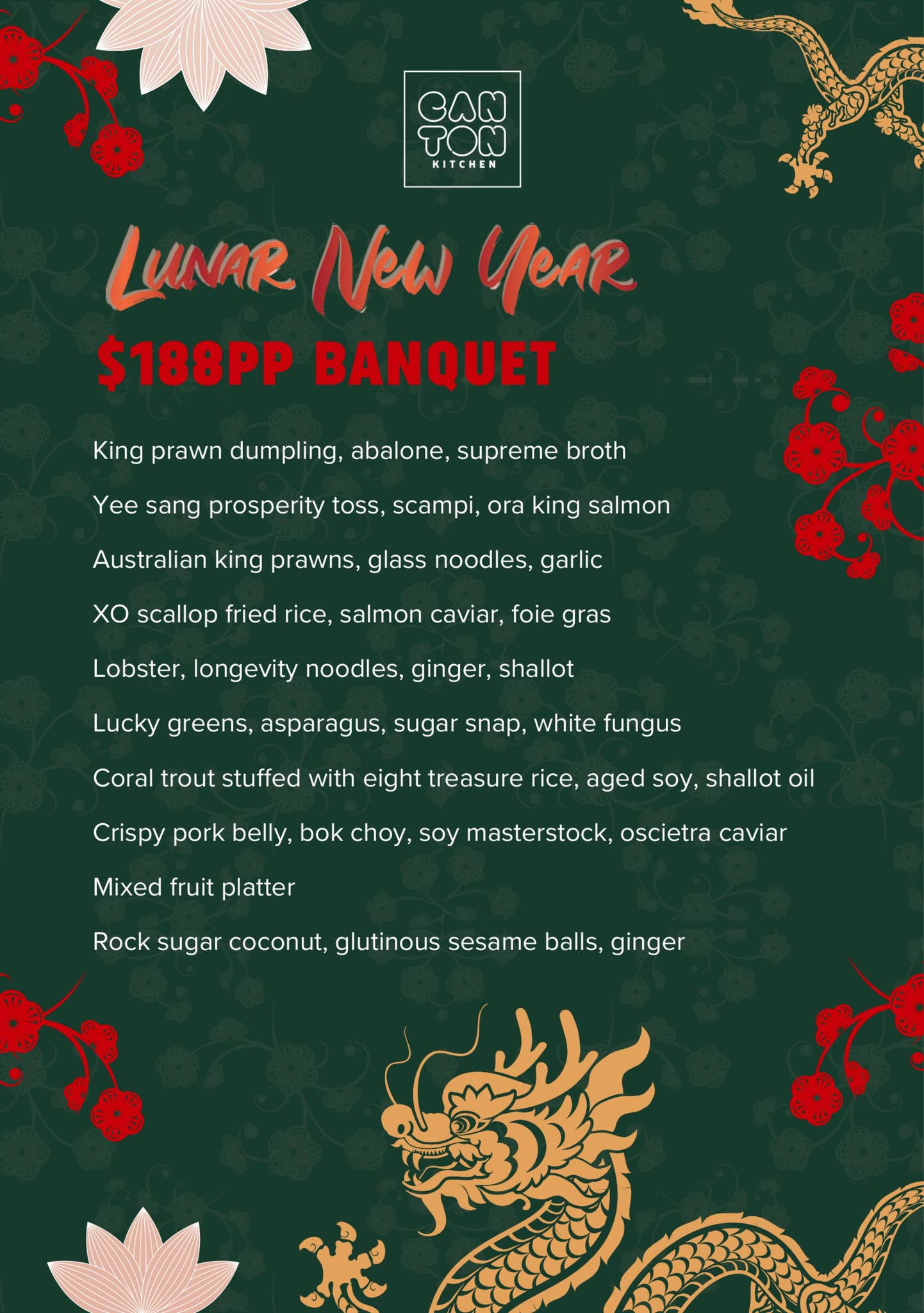 Canton Kitchen LNY 2024 Banquet Menu by Bankstown Sports Club - Issuu