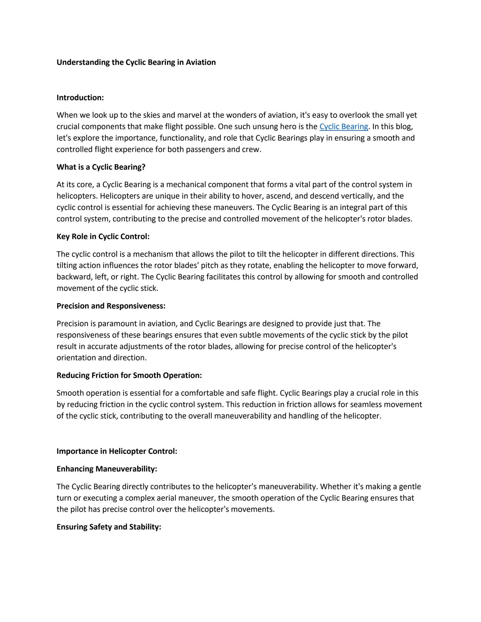 Understanding the Cyclic Bearing in Aviation by Noah Logan - Issuu