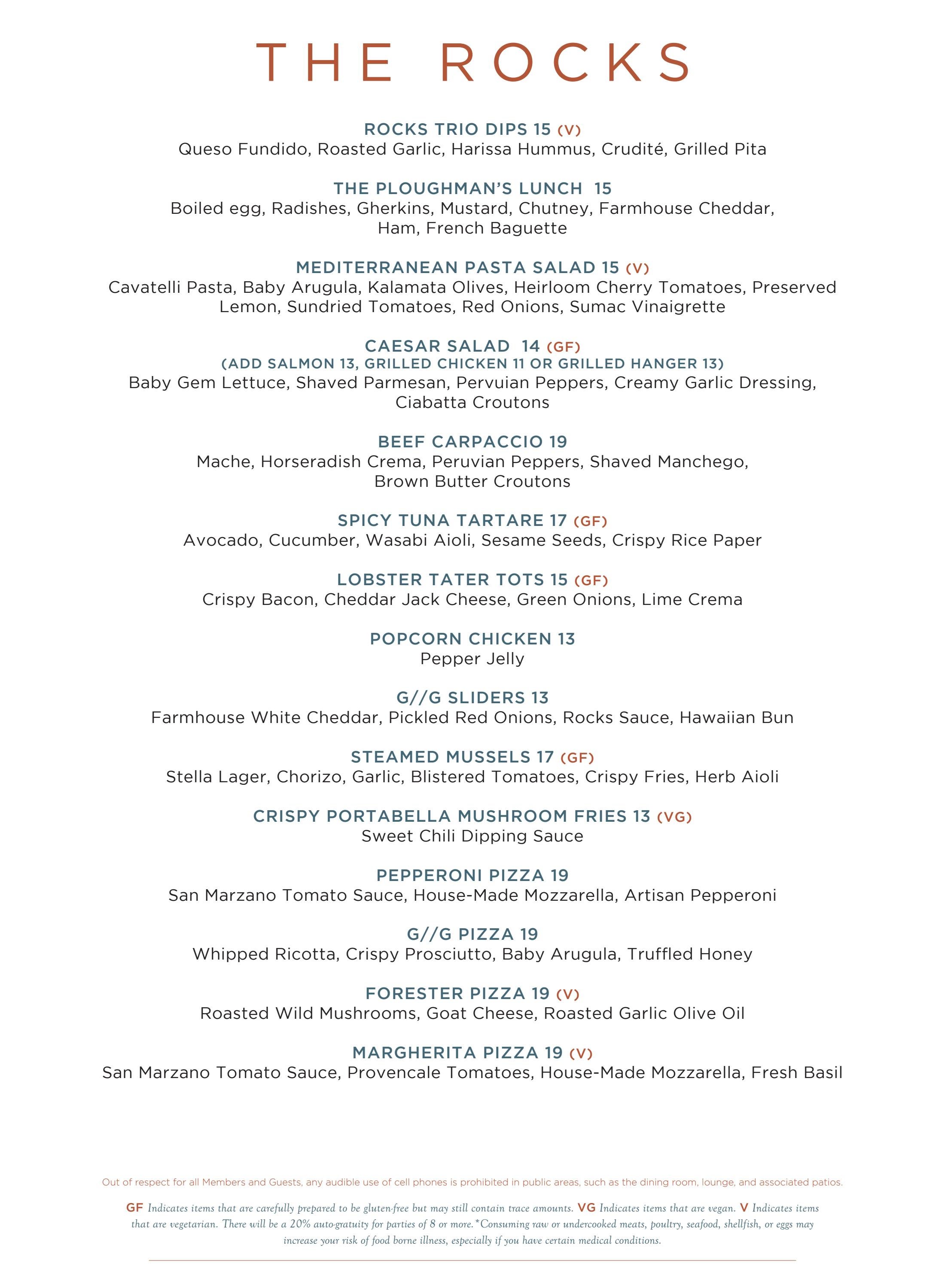 Rocks Lounge Food Menu January 2024 by gardenofthegodsresortandclub - Issuu