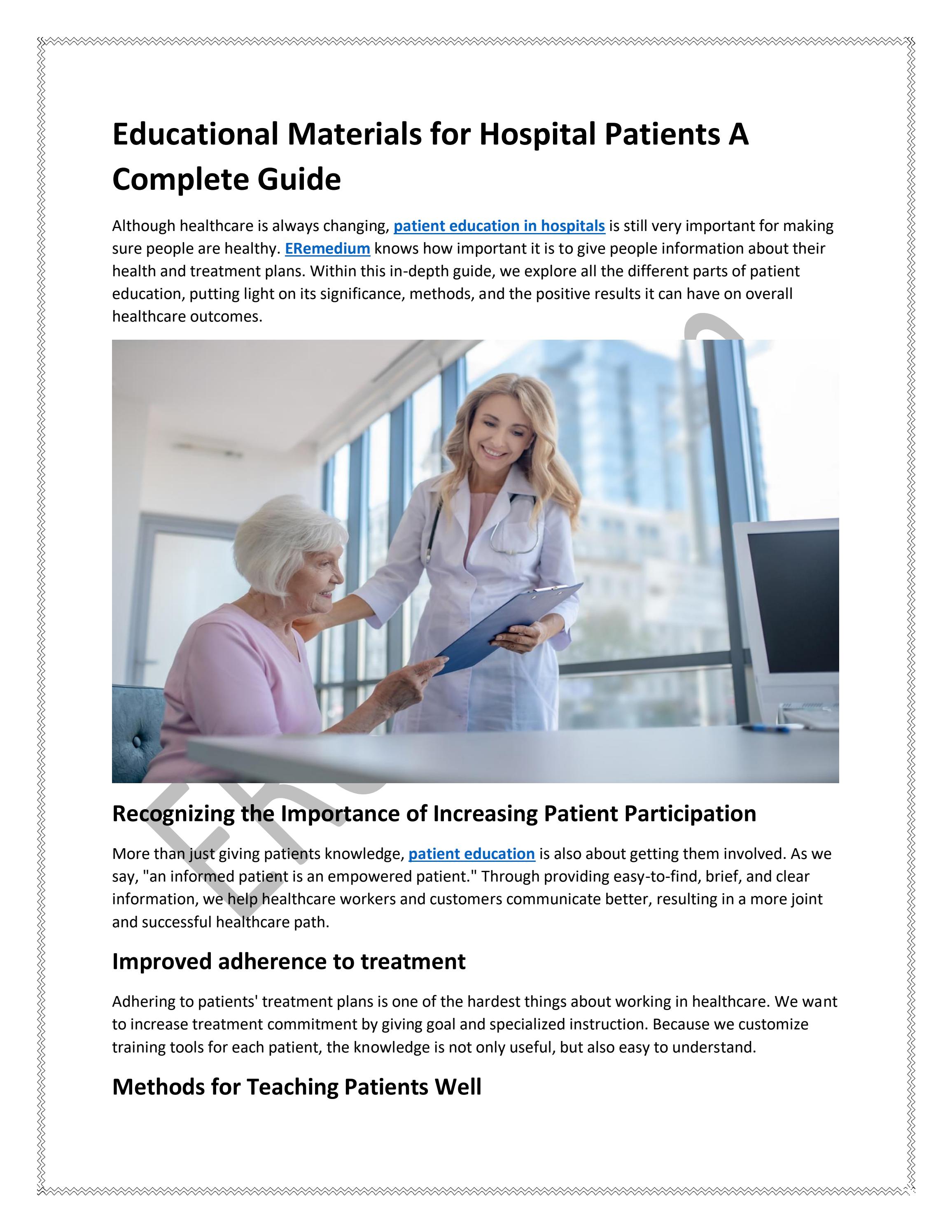 Patient Education in Hospital by ERemedium - Issuu
