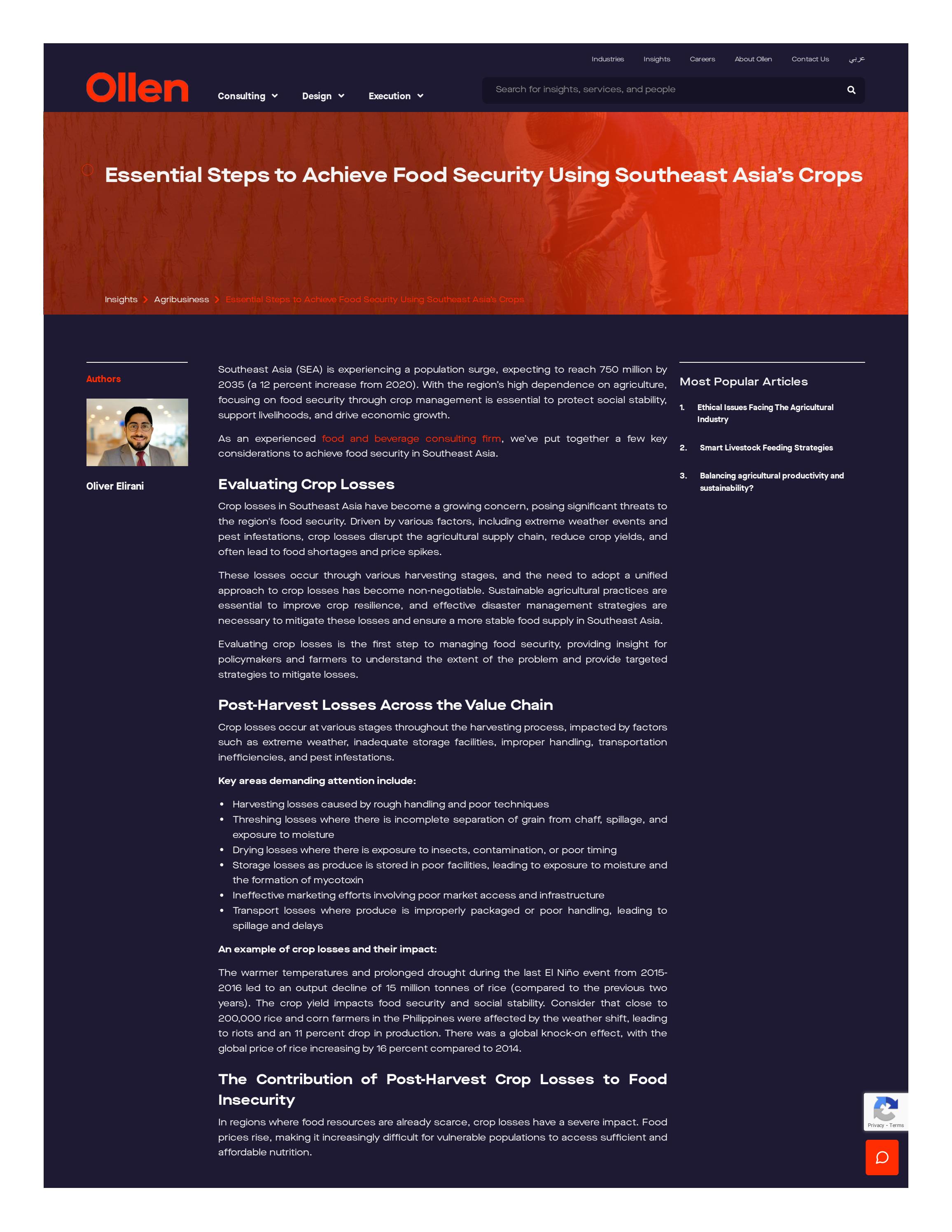 Essential Steps to Achieve Food Security Using Southeast Asia’s Crops by Ollen Group - Issuu