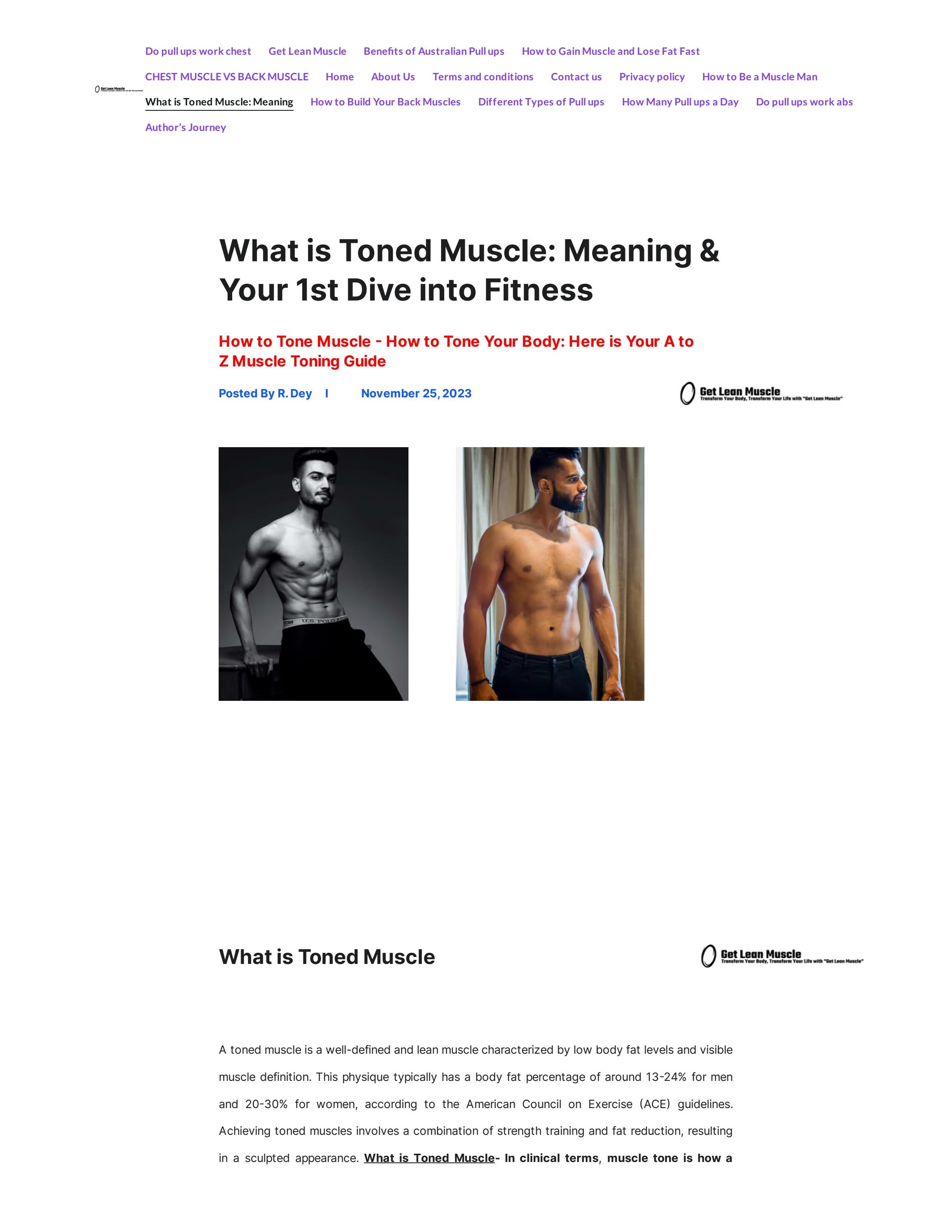 What is Toned Muscle: Meaning & Your 1st Dive into Fitness by ...