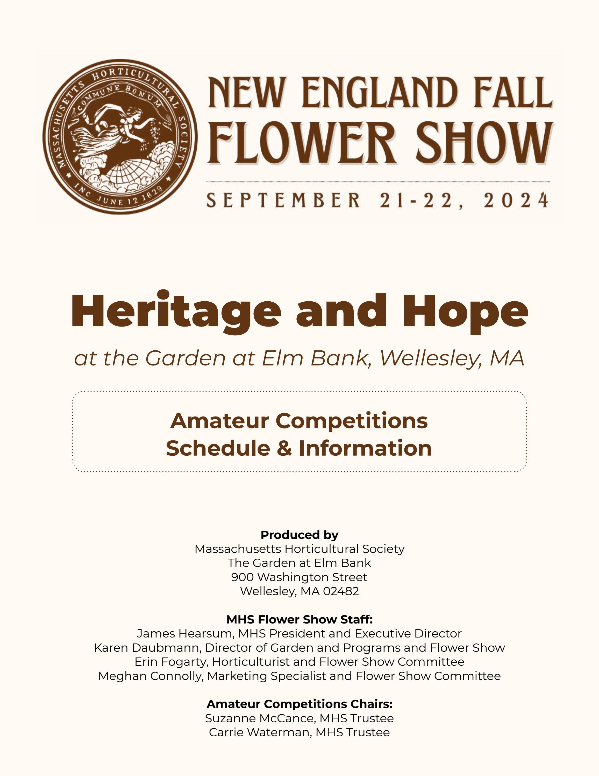 New England Fall Flower Show Schedule by Massachusetts Horticultural ...