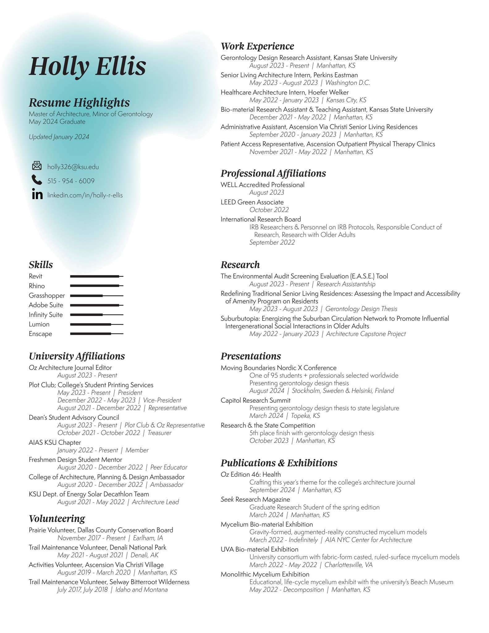 Resume & CV, Updated January 2024 by Holly Ellis - Issuu