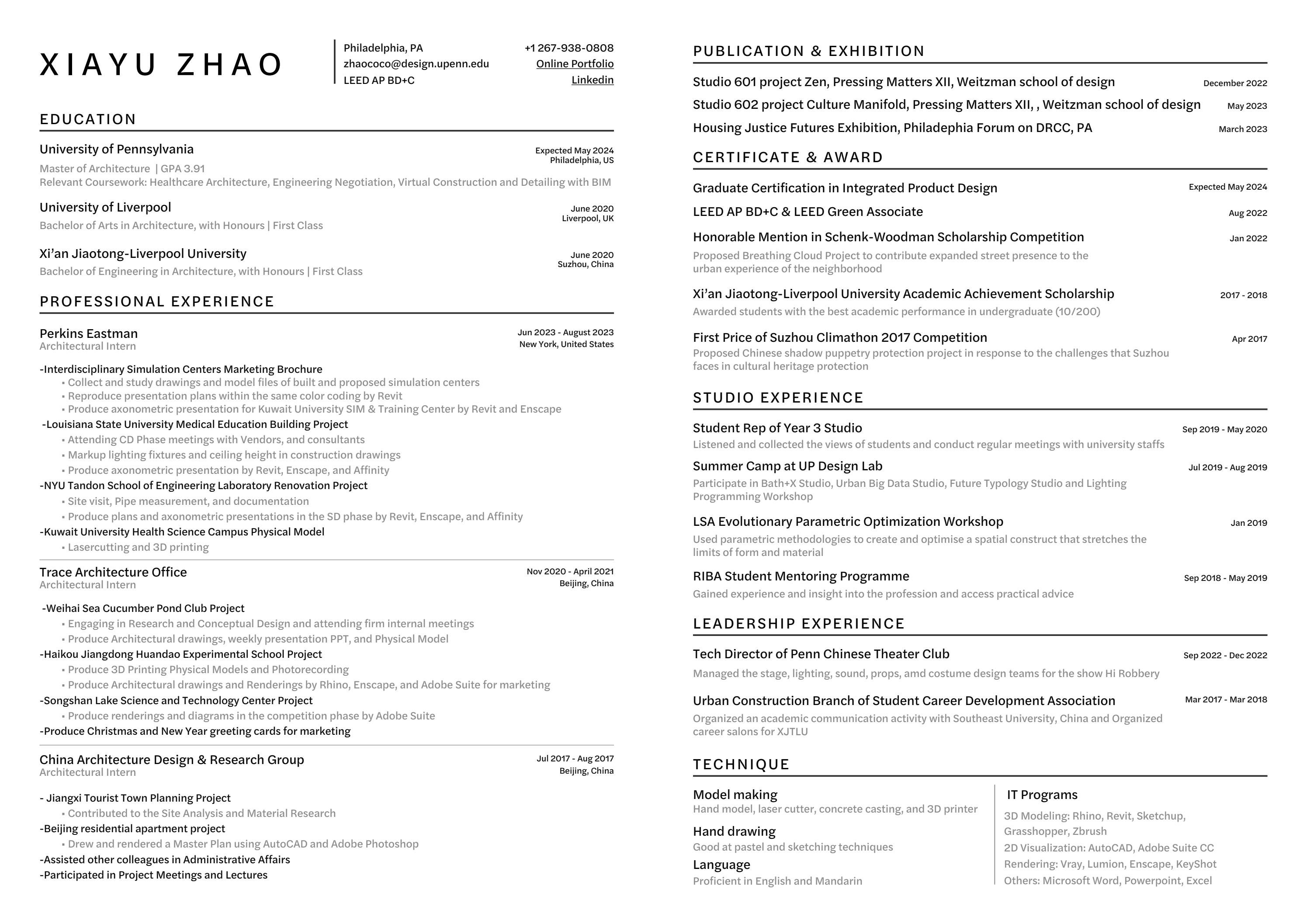 Full resume of Xiayu Zhao by Coco Zhao - Issuu