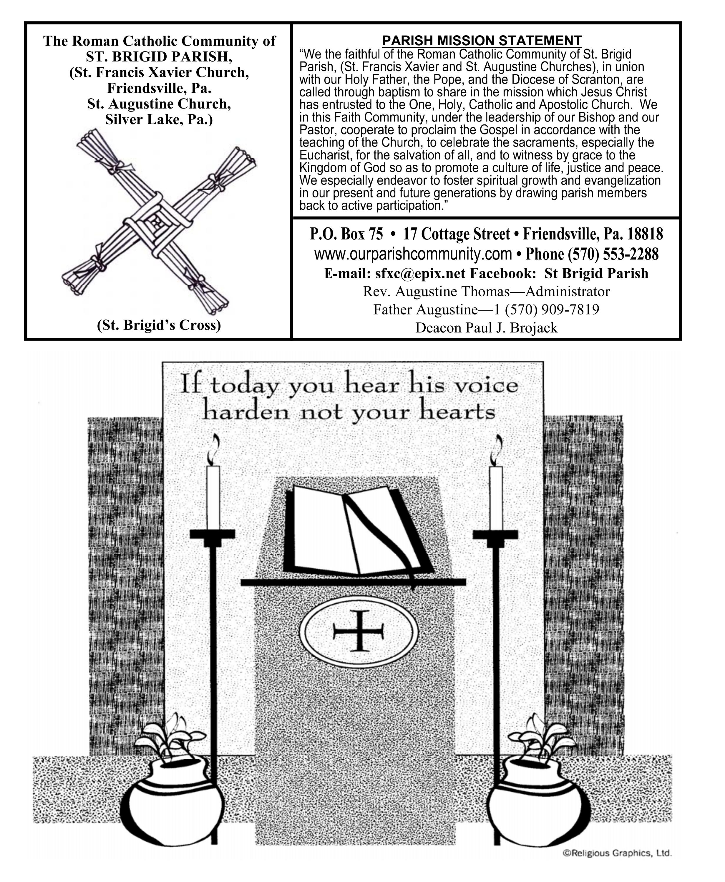 St Brigid Parish Bulletin for Sunday January 28, 2024 by Fred Brown - Issuu