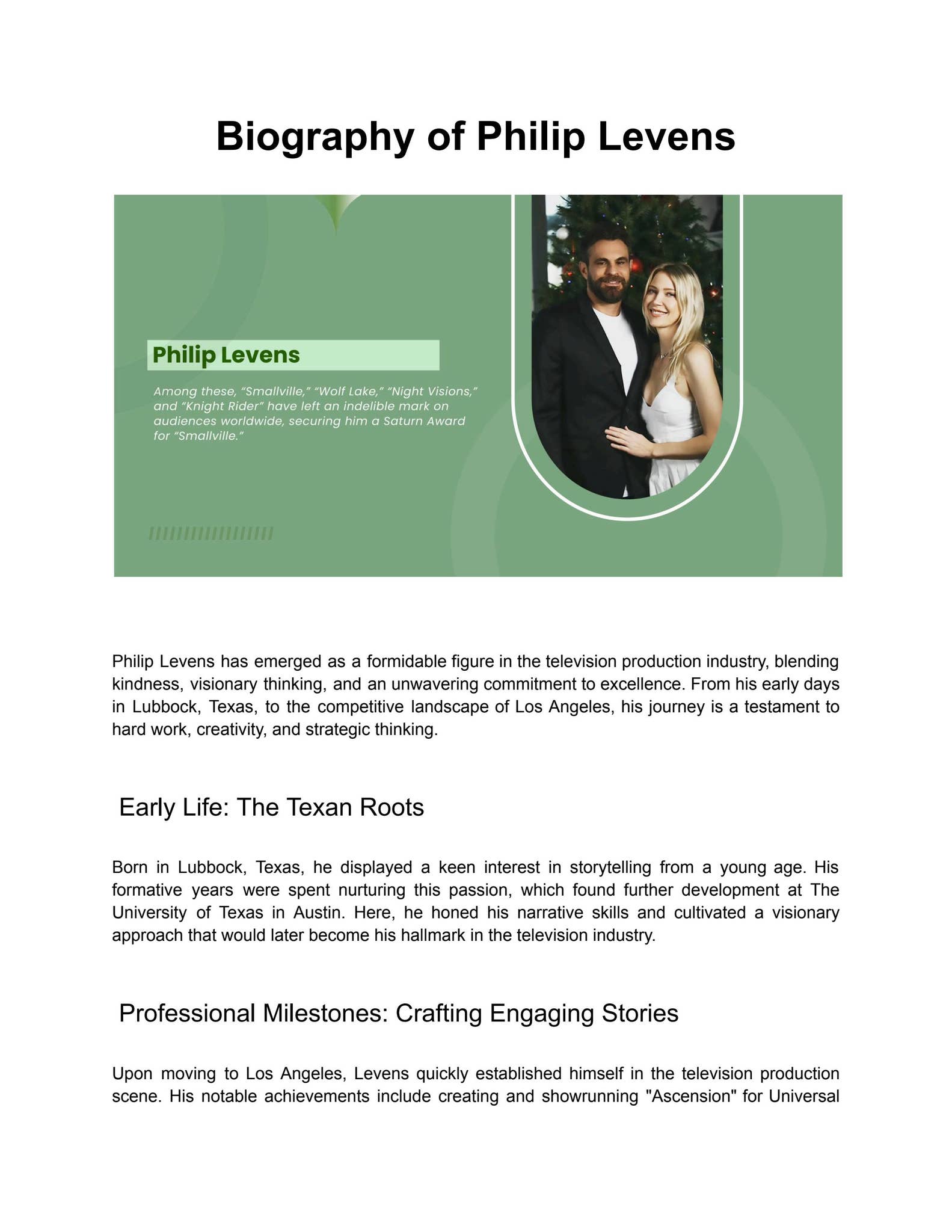 Biography of Philip Levens by Philip Levens - Issuu