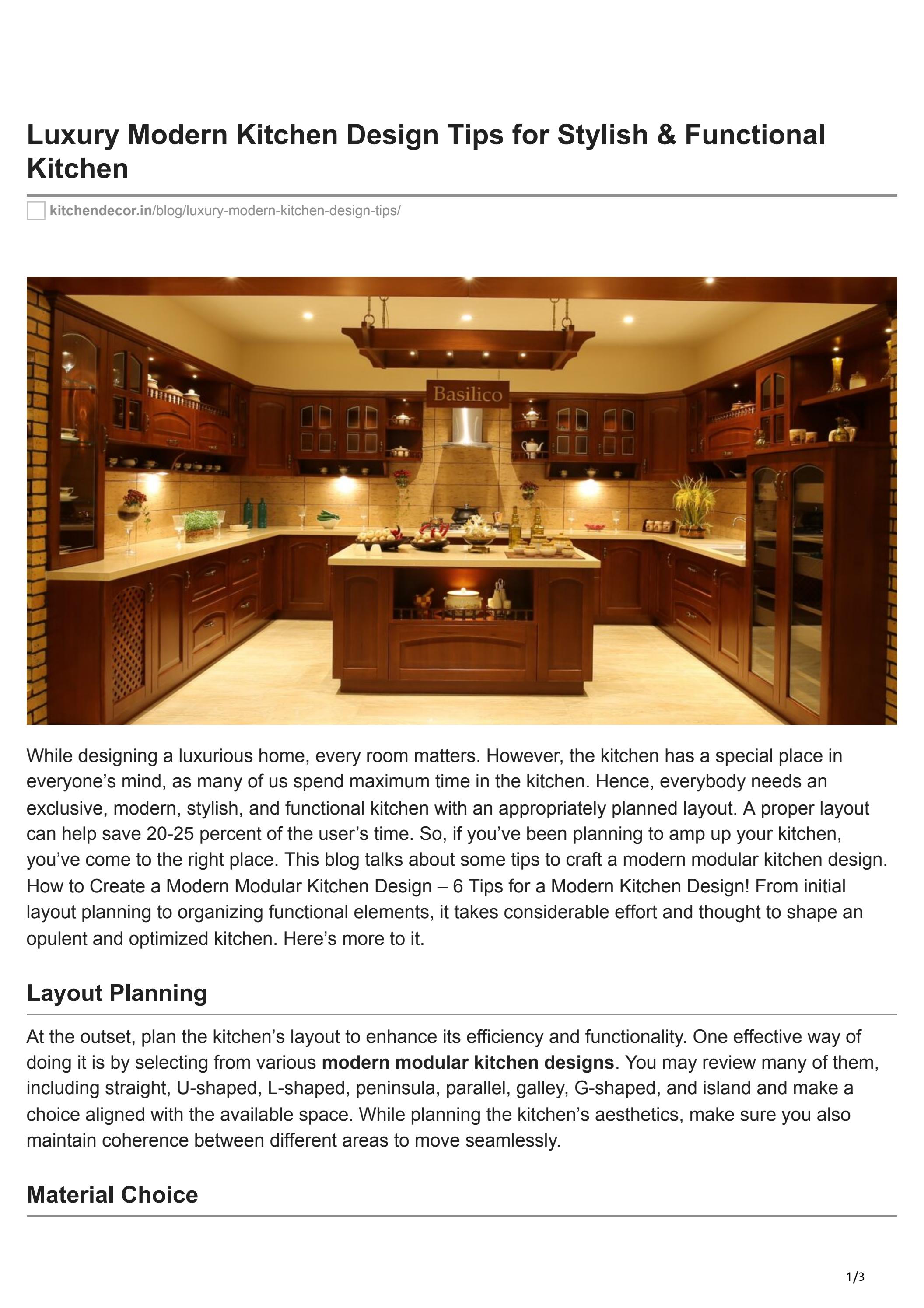 Luxury Modern Kitchen Design Tips for Stylish & Functional Kitchen by ...