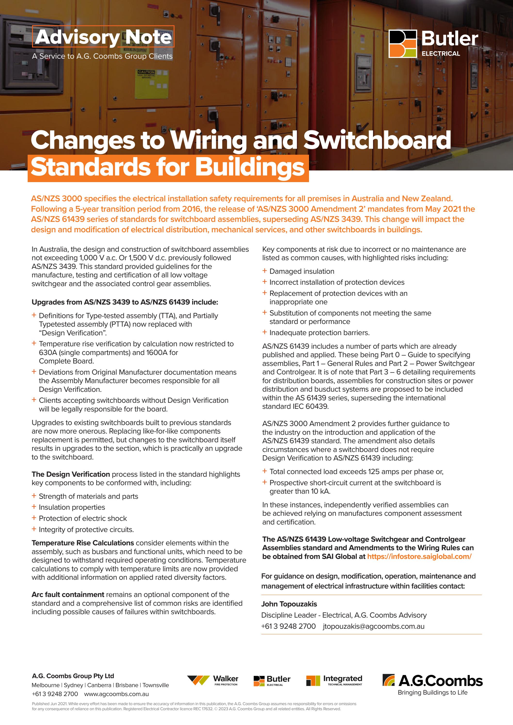 Advisory Note - Changes to Wiring and Switchboard Standards for ...