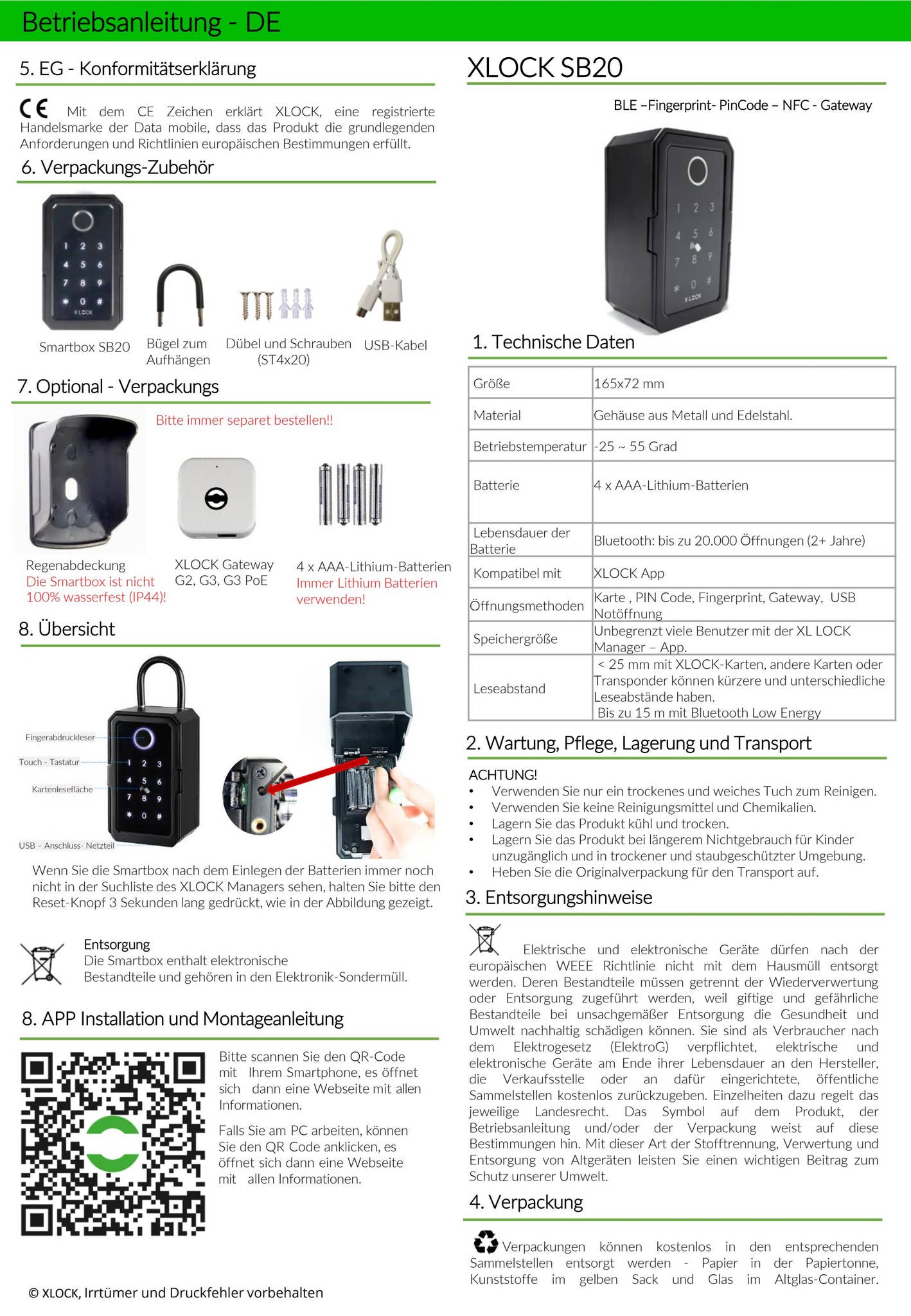 XLOCK Smartbox 20 Product Sheet by xlockgroup - Issuu