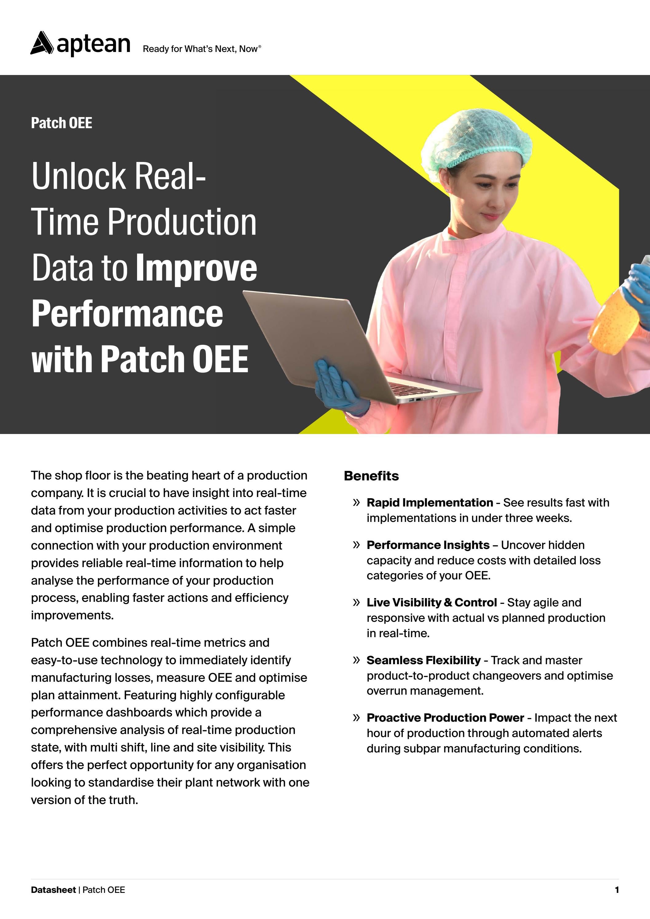 Aptean Patch OEE Datasheet (UK) by Aptean - Issuu