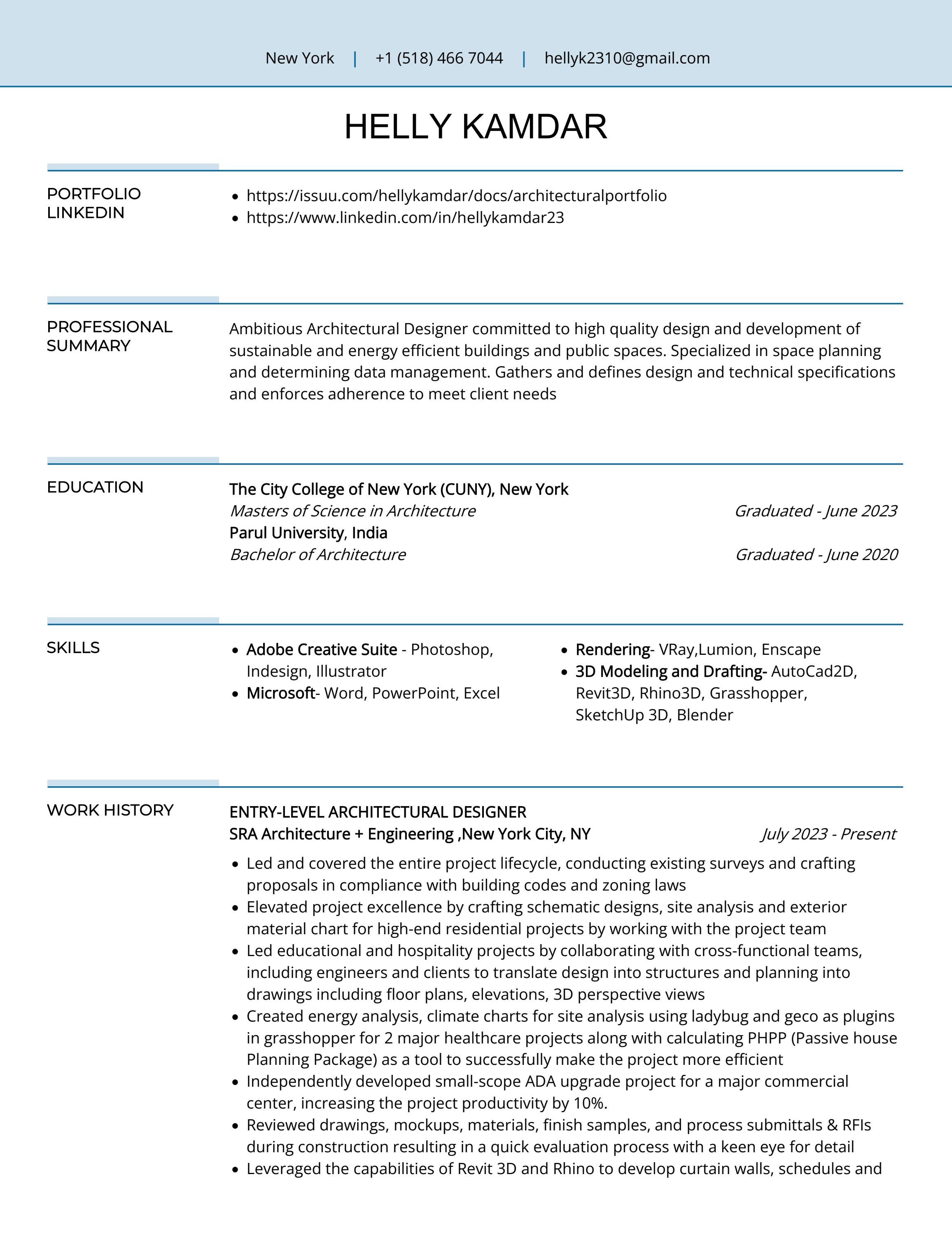 Resume by Helly Kamdar - Issuu