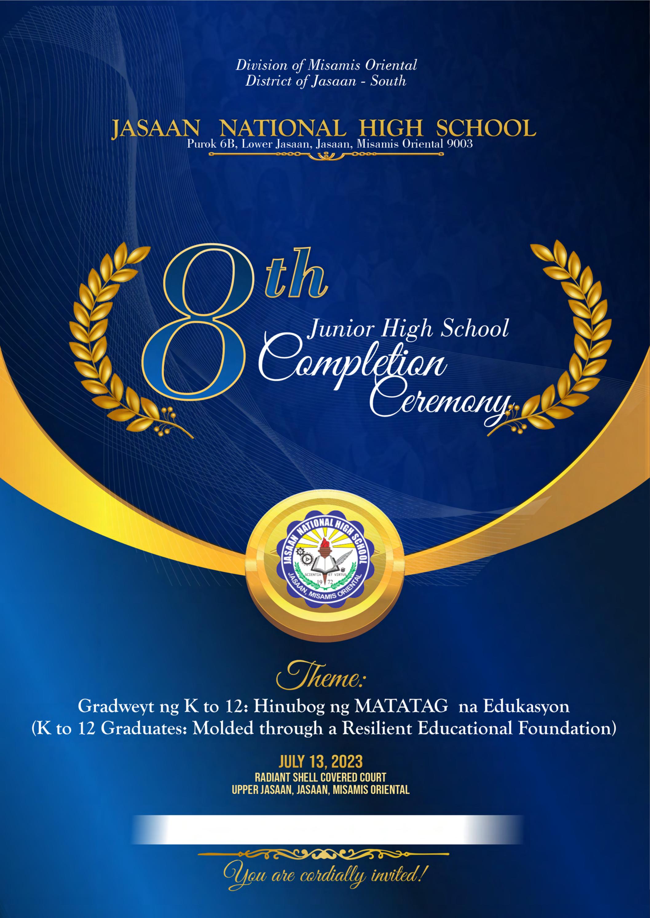 JNHS 8th Completion Souvenir Program by Jasaan NHS Deped - Issuu