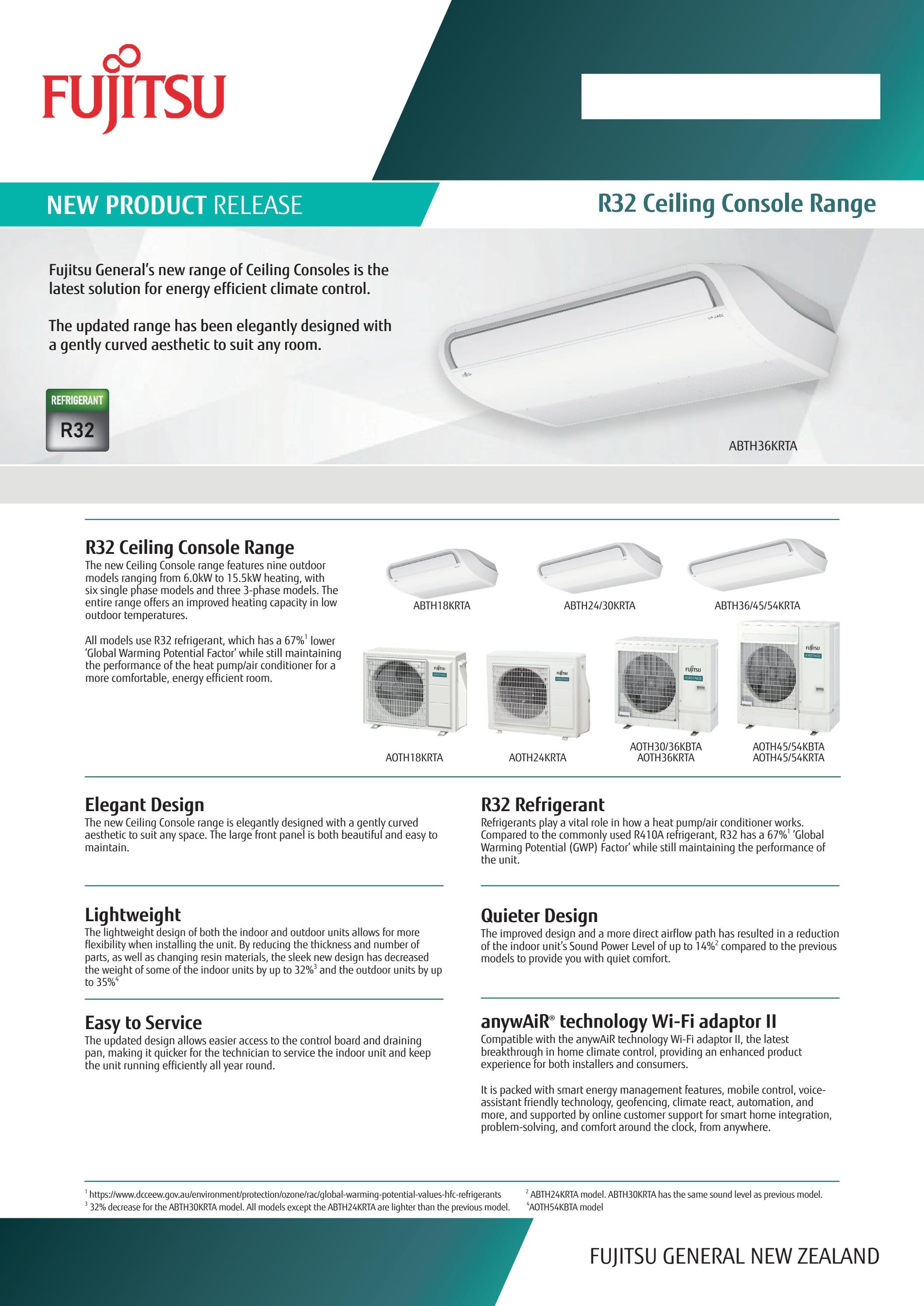 R32 Ceiling Console NZ NPR by Fujitsu General Australia & New Zealand ...