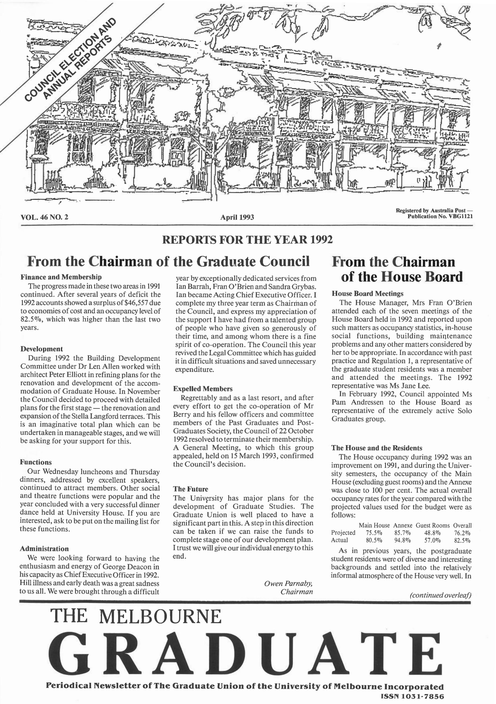 The Melbourne Graduate April 1993 by Graduate House - Issuu