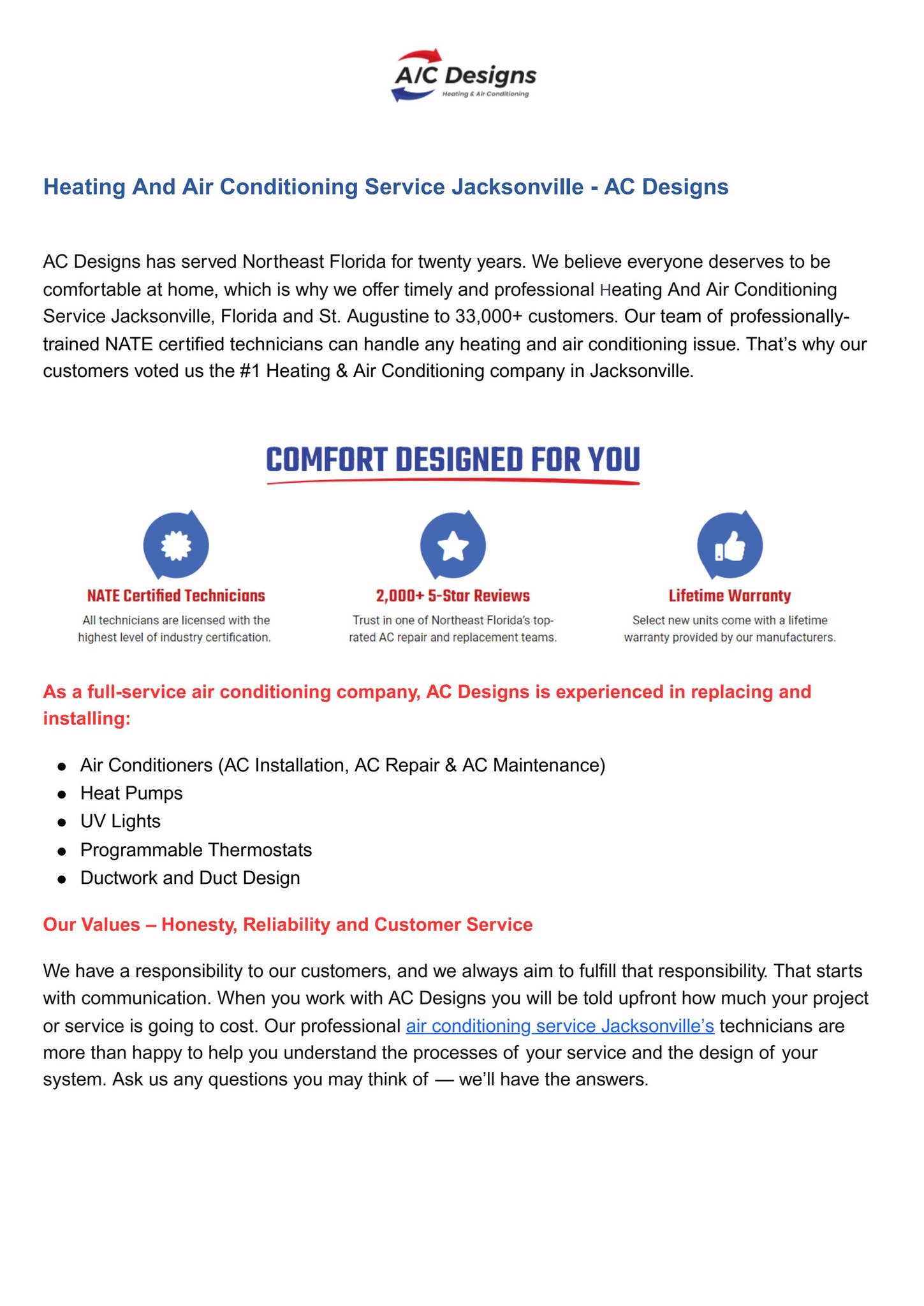 Heating And Air Conditioning Service Jacksonville by Ac Designs - Issuu