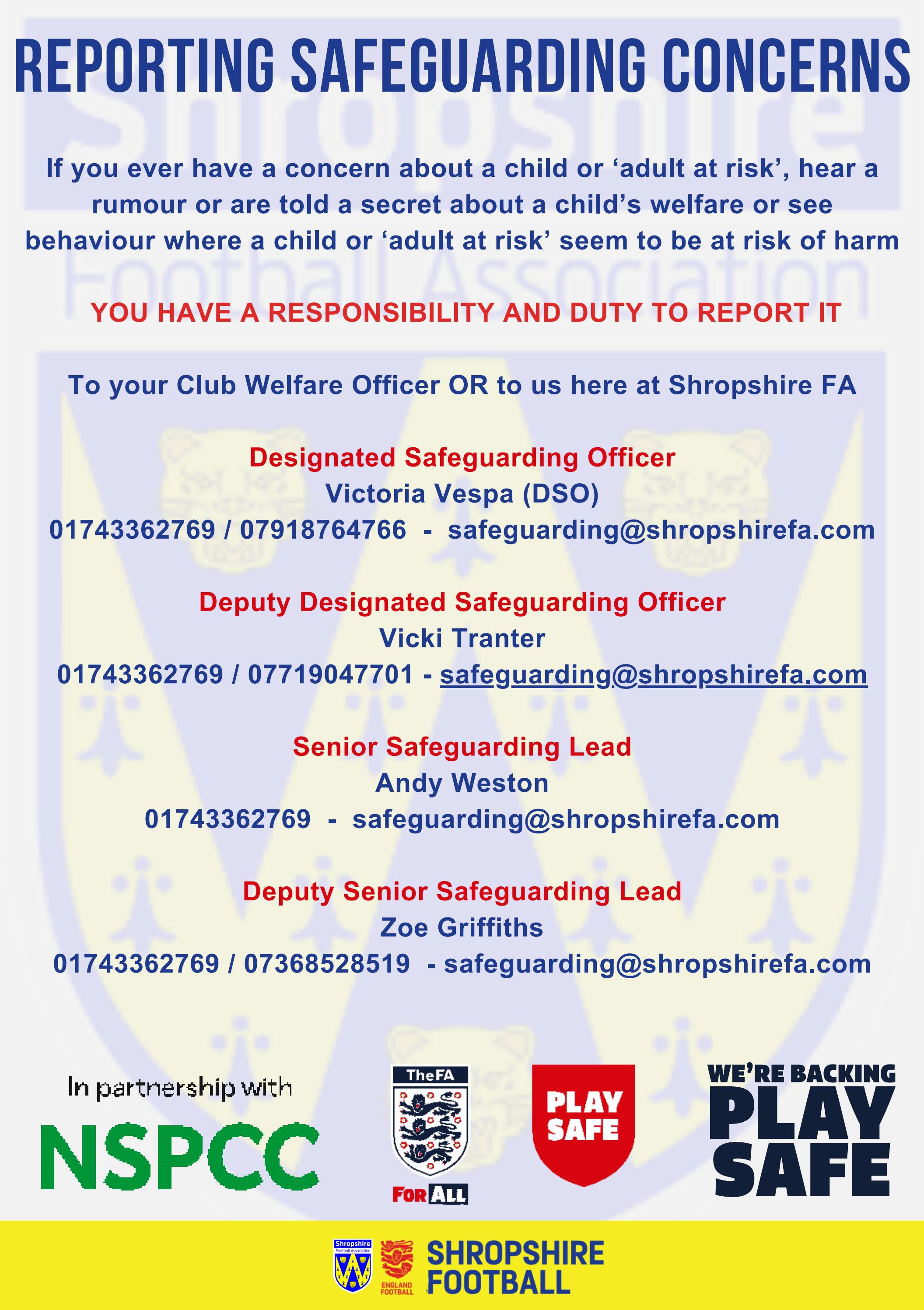 Safeguarding Contacts by Shropsfa - Issuu
