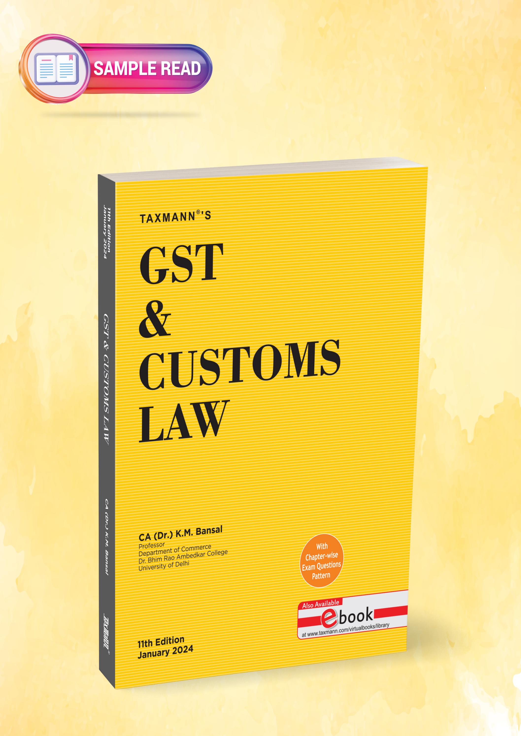 Taxmann's GST & Customs Law | TEXTBOOK by Taxmann - Issuu
