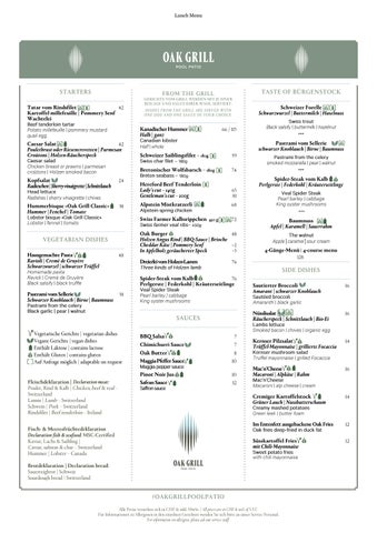 OAK Grill Menu | DE & EN by The Bürgenstock Selection - Issuu