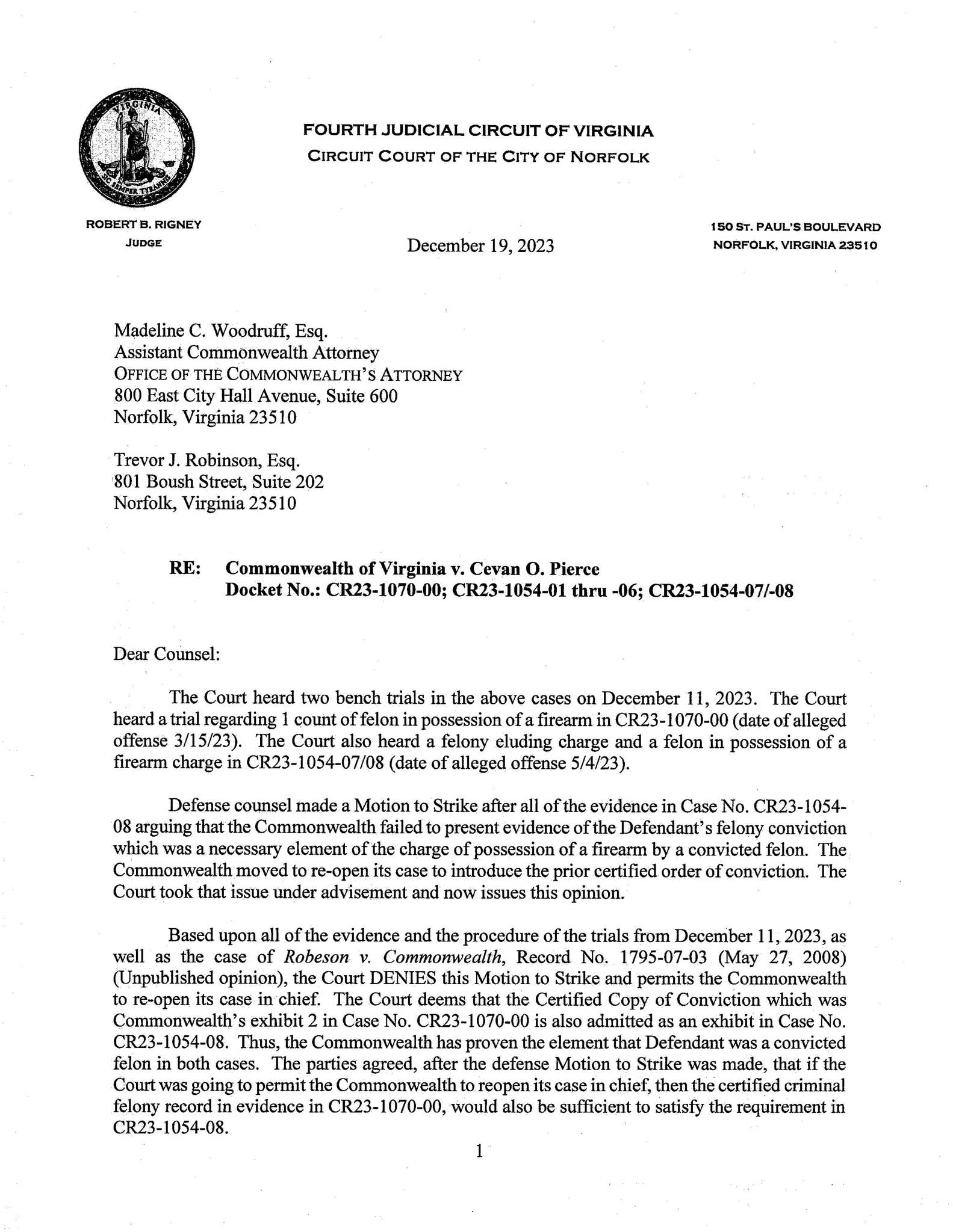 CW v Cevan O Pierce by Norfolk Circuit Court Clerk's Office - Issuu
