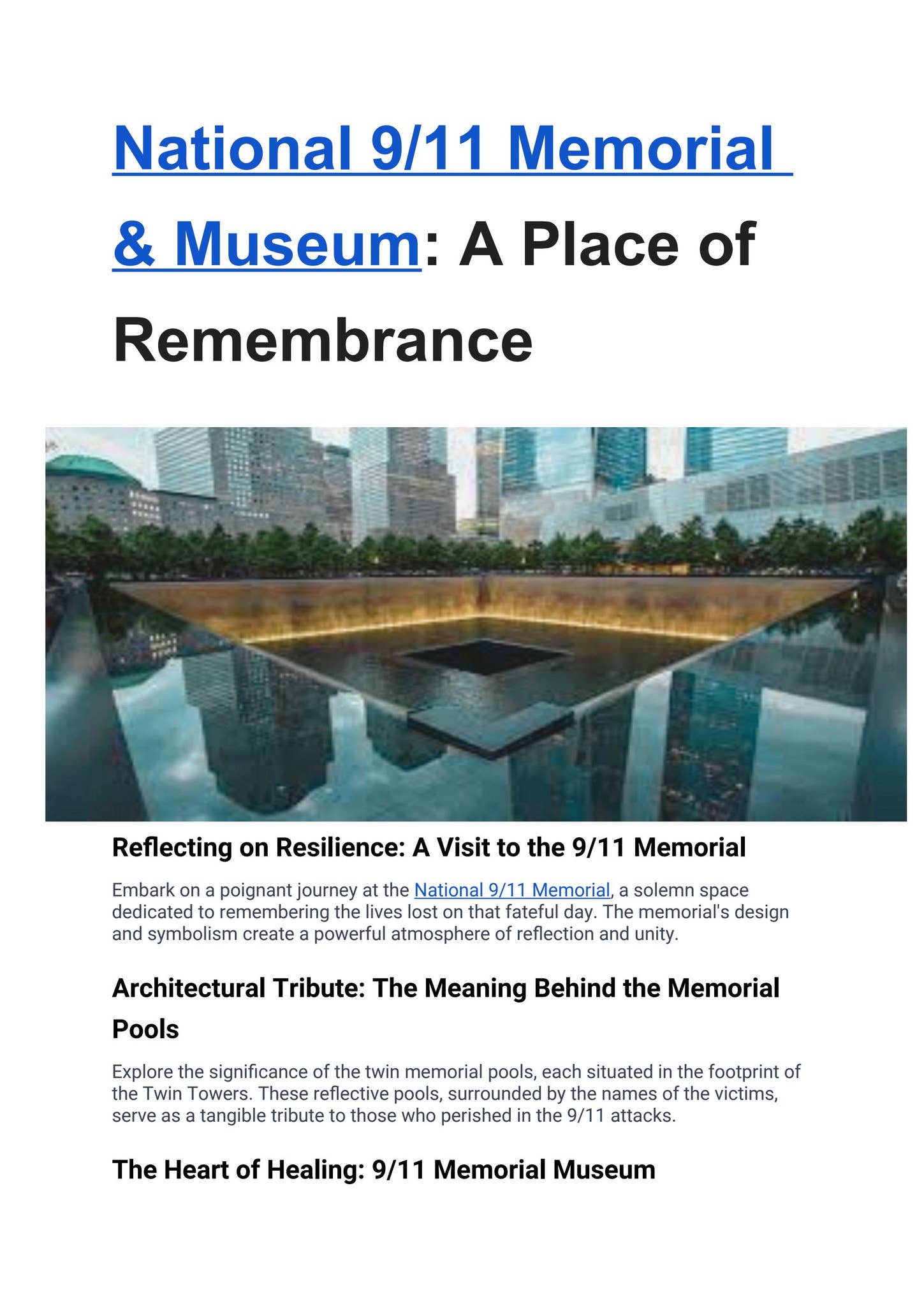 National 9/11 Memorial & Museum: A Place of Remembrance by James Smith ...