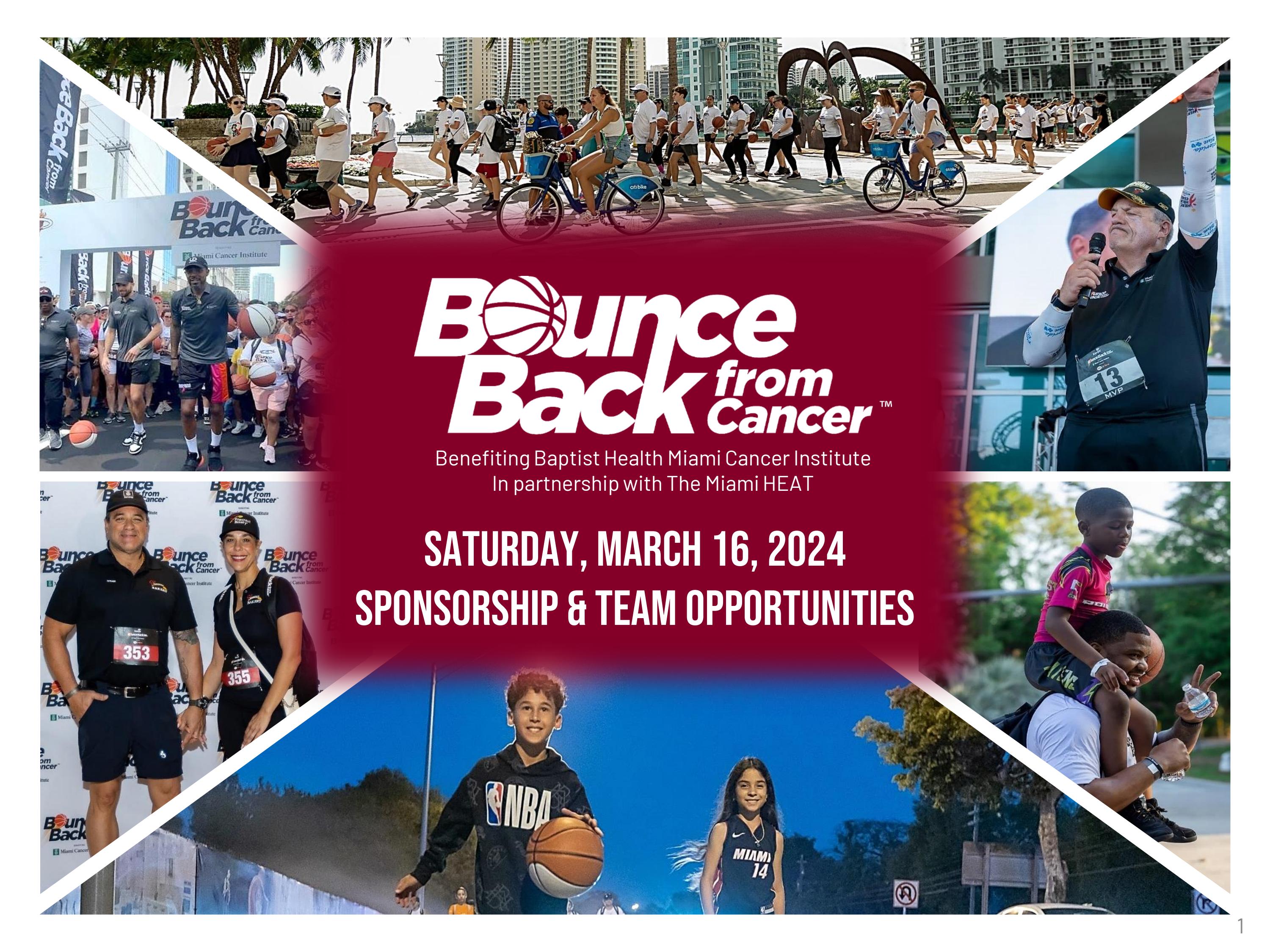 2024 Bounce Back from Cancer™ Sponsorship & Teams Deck as of 2.2.2024 ...