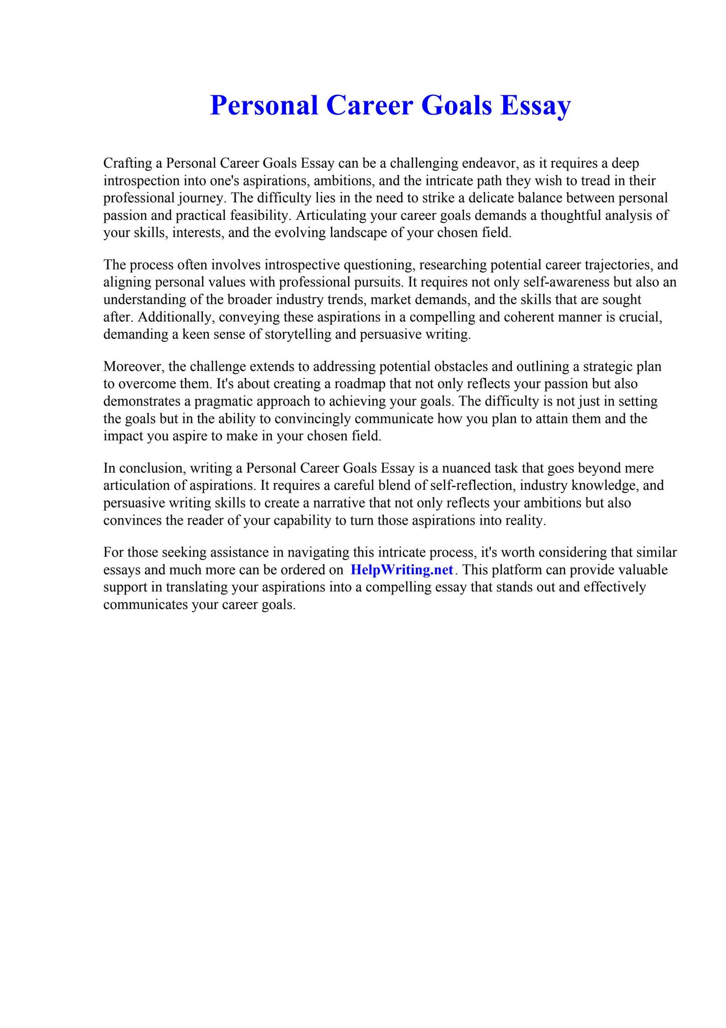 Personal Career Goals Essay by How To Write A Good Analysis Paper - Issuu