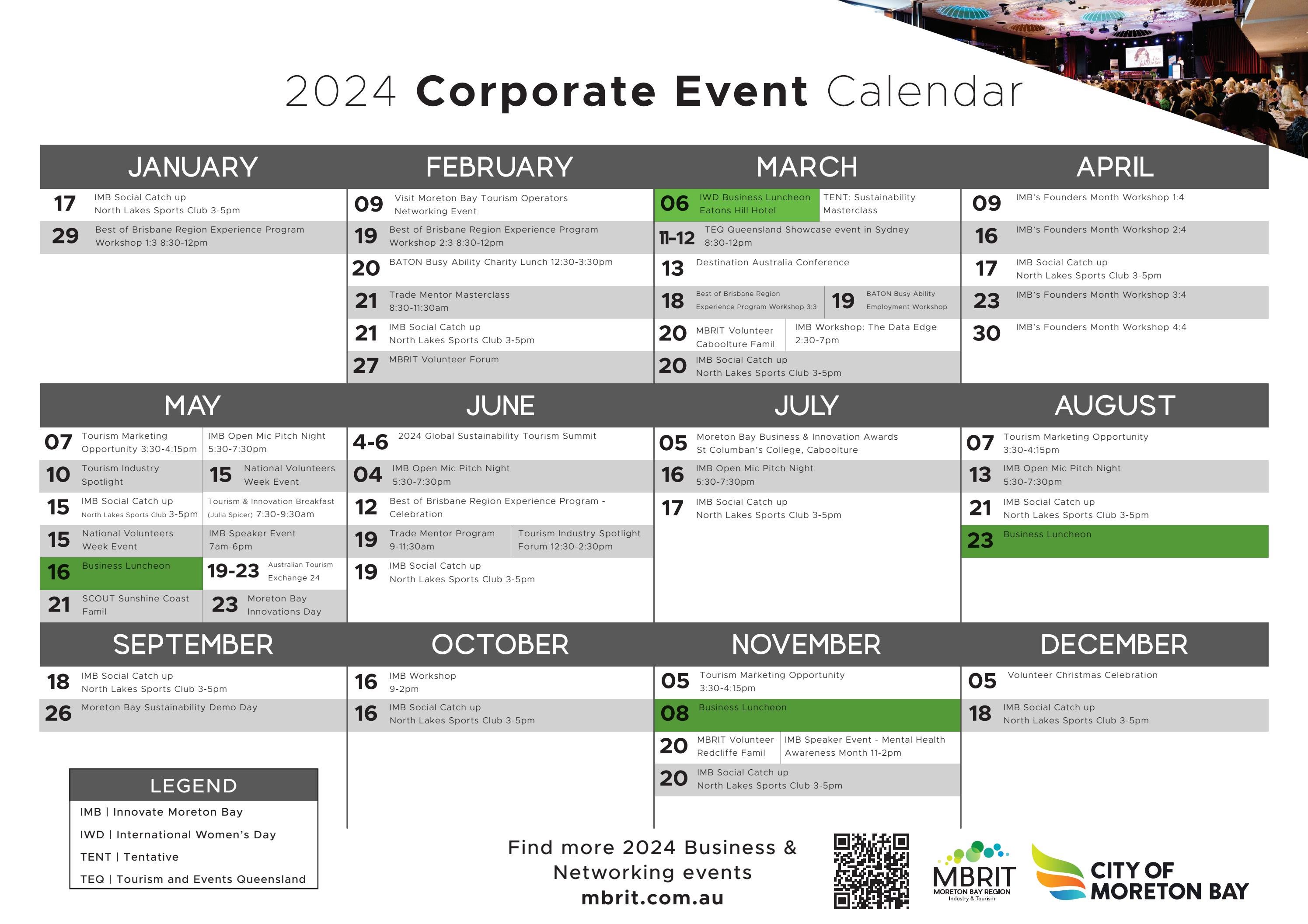 MBRIT 2024 Corporate Event Calendar by Visit Moreton Bay Region - Issuu