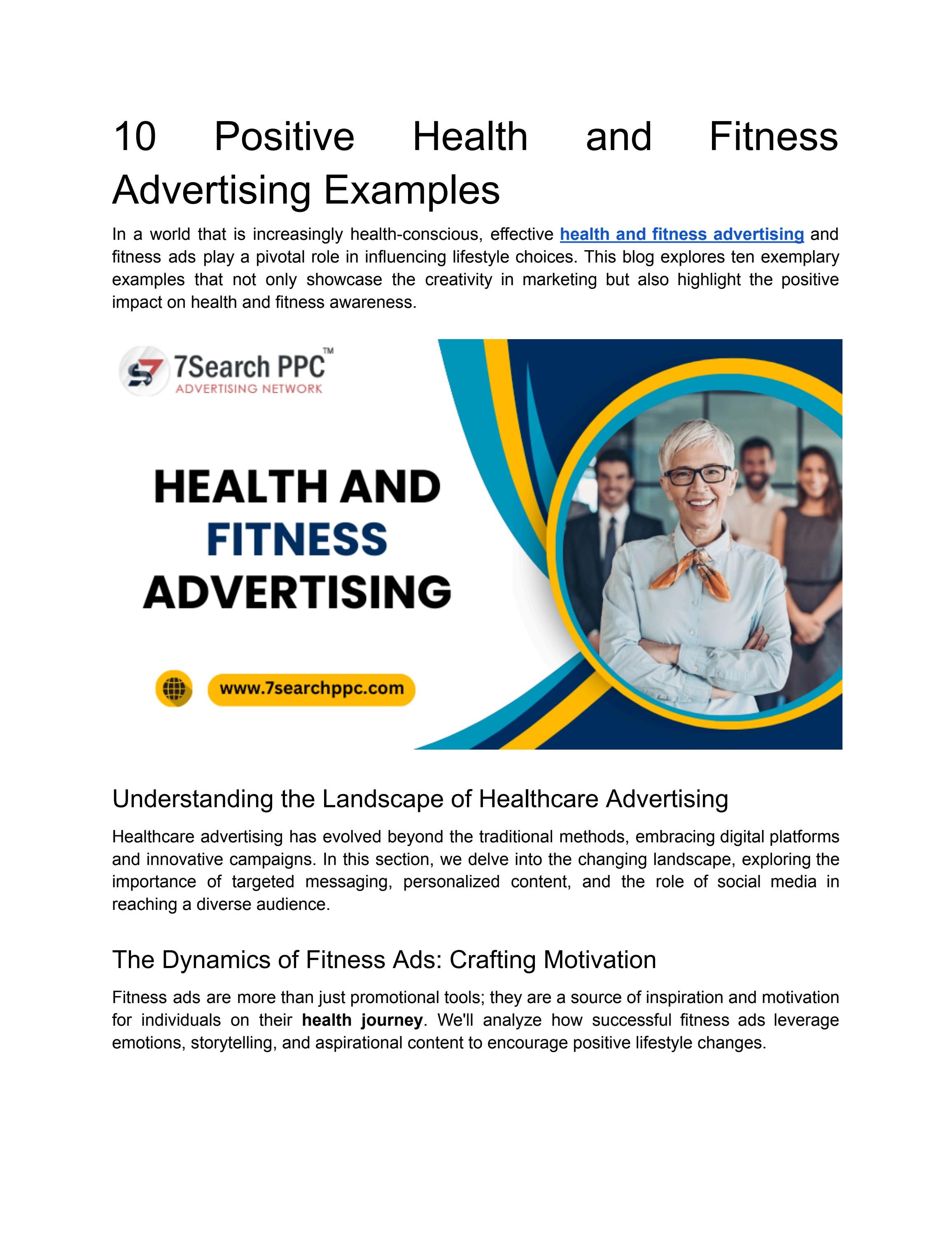 10 Positive Health and Fitness Advertising Examples by pharmacyads12 ...