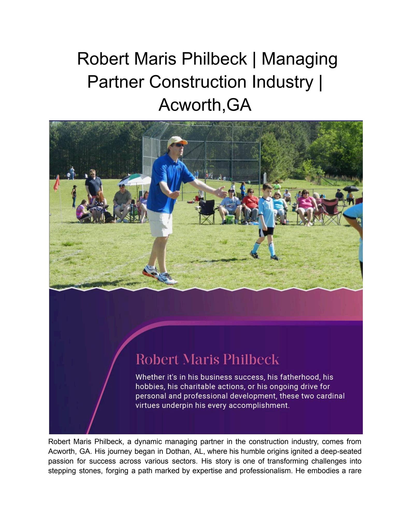 Robert Maris Philbeck | Managing Partner Construction Industry ...