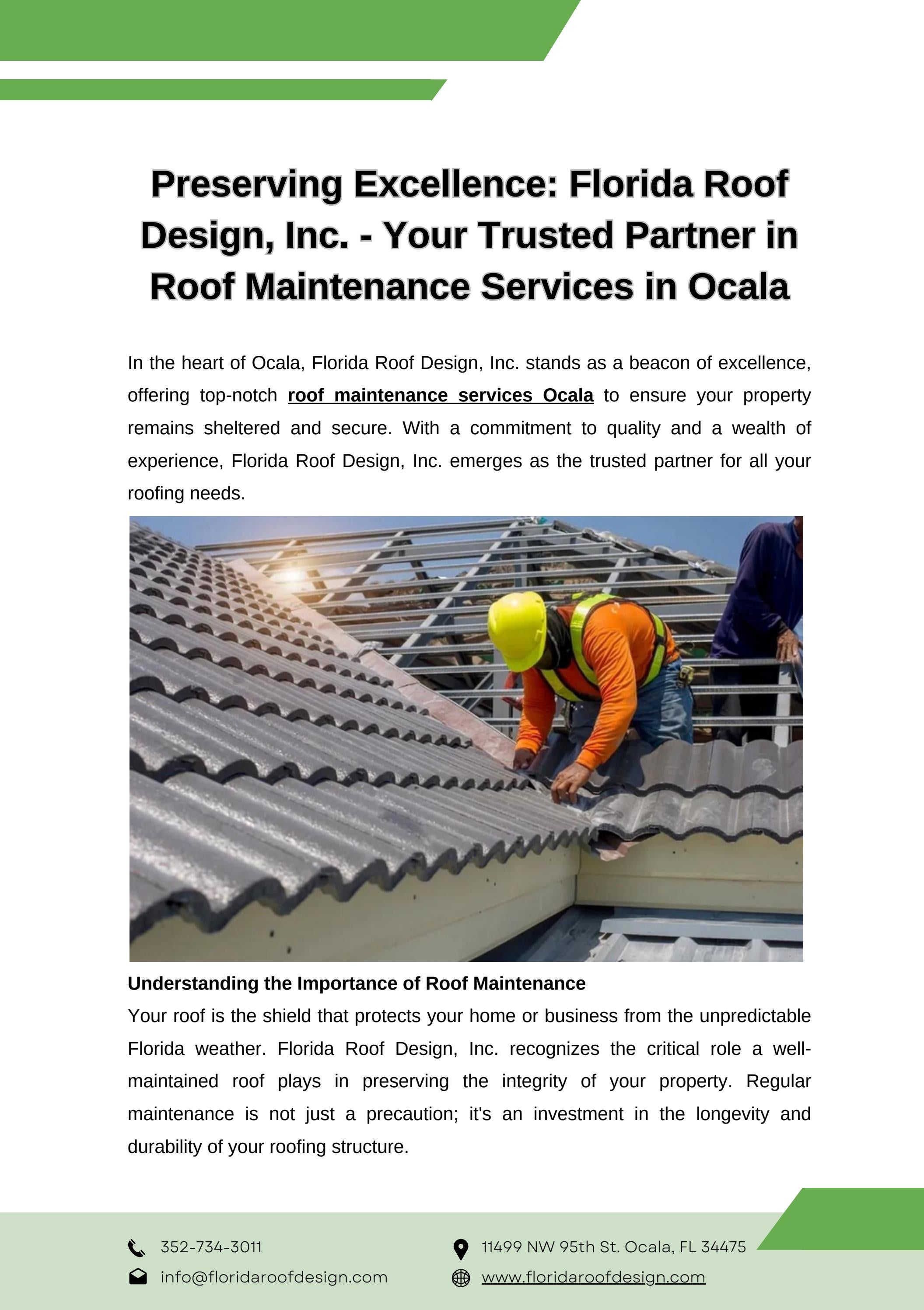 Roof Maintenance Services Ocala by Florida Roof Design, Inc. - Issuu