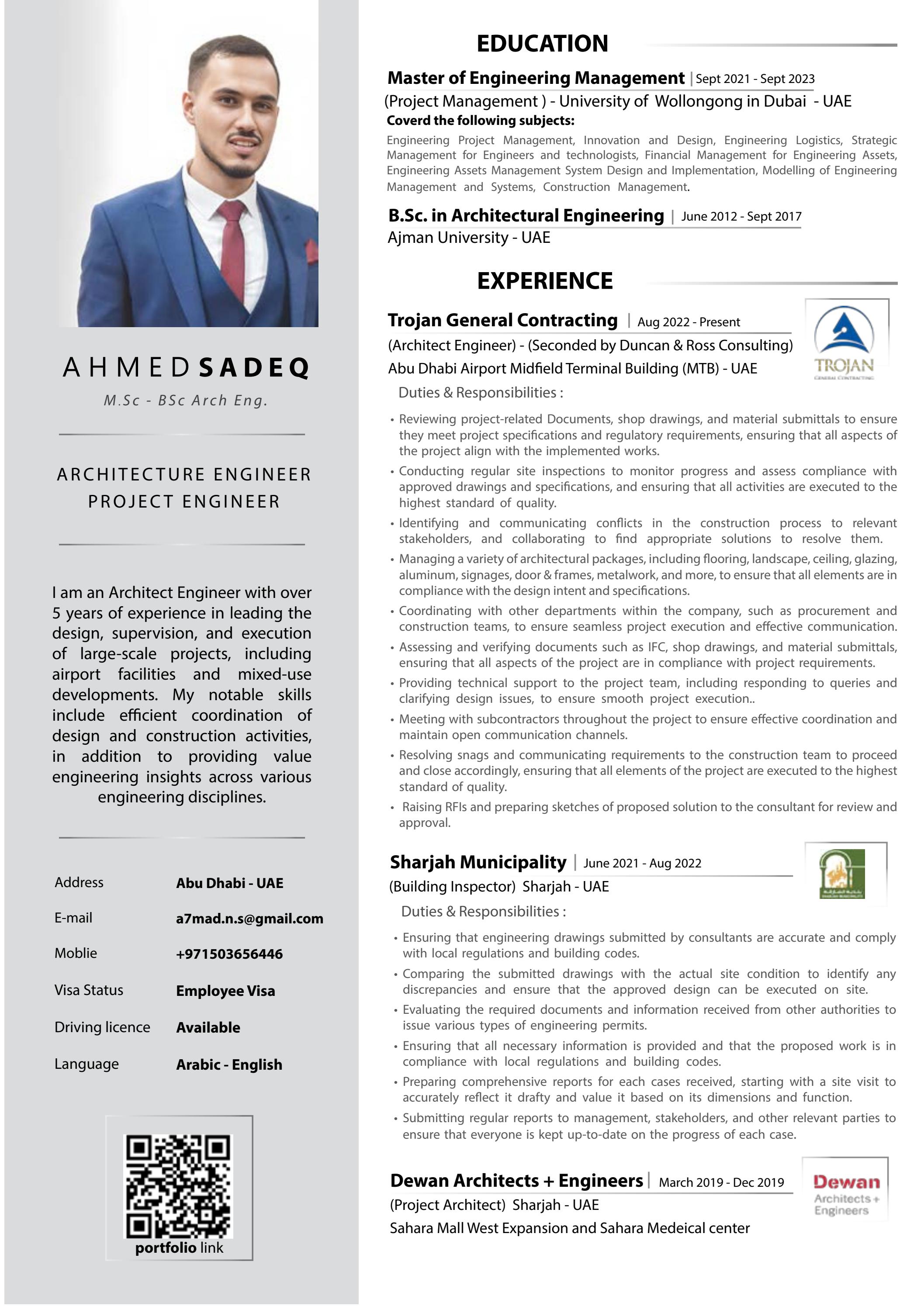 Architect Engineer - Ahmed Sadeq - CV by Ahmed Nabeel - Issuu