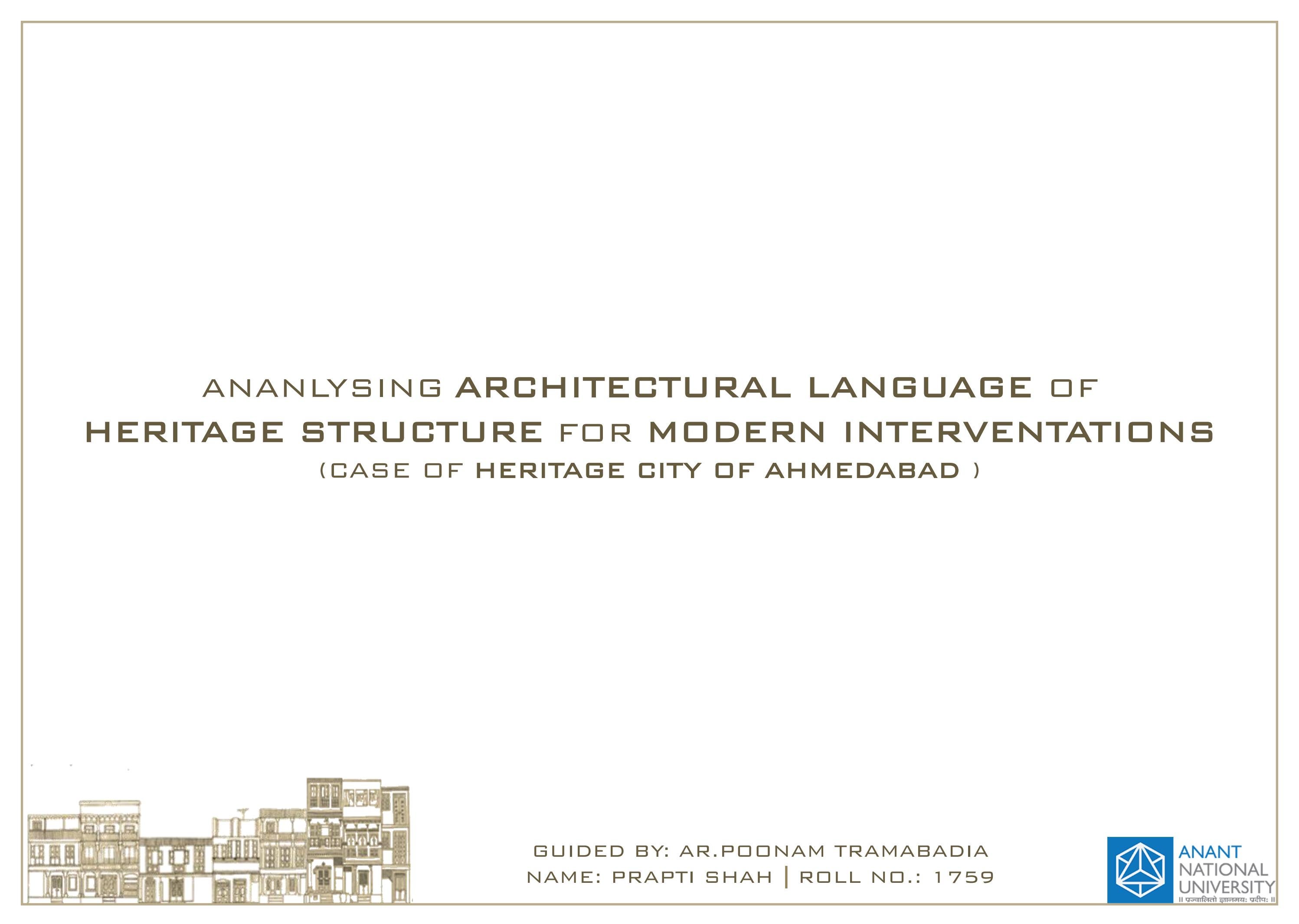 ANALYSING ARCHITECTURE LANGUAGE OF HERITAGE STRUCTURE FOR MODERN ...