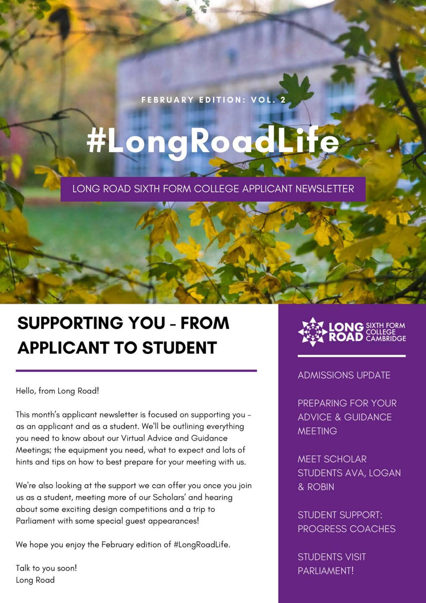 #LongRoadLife - February 2024 by Long Road Sixth Form College - Issuu
