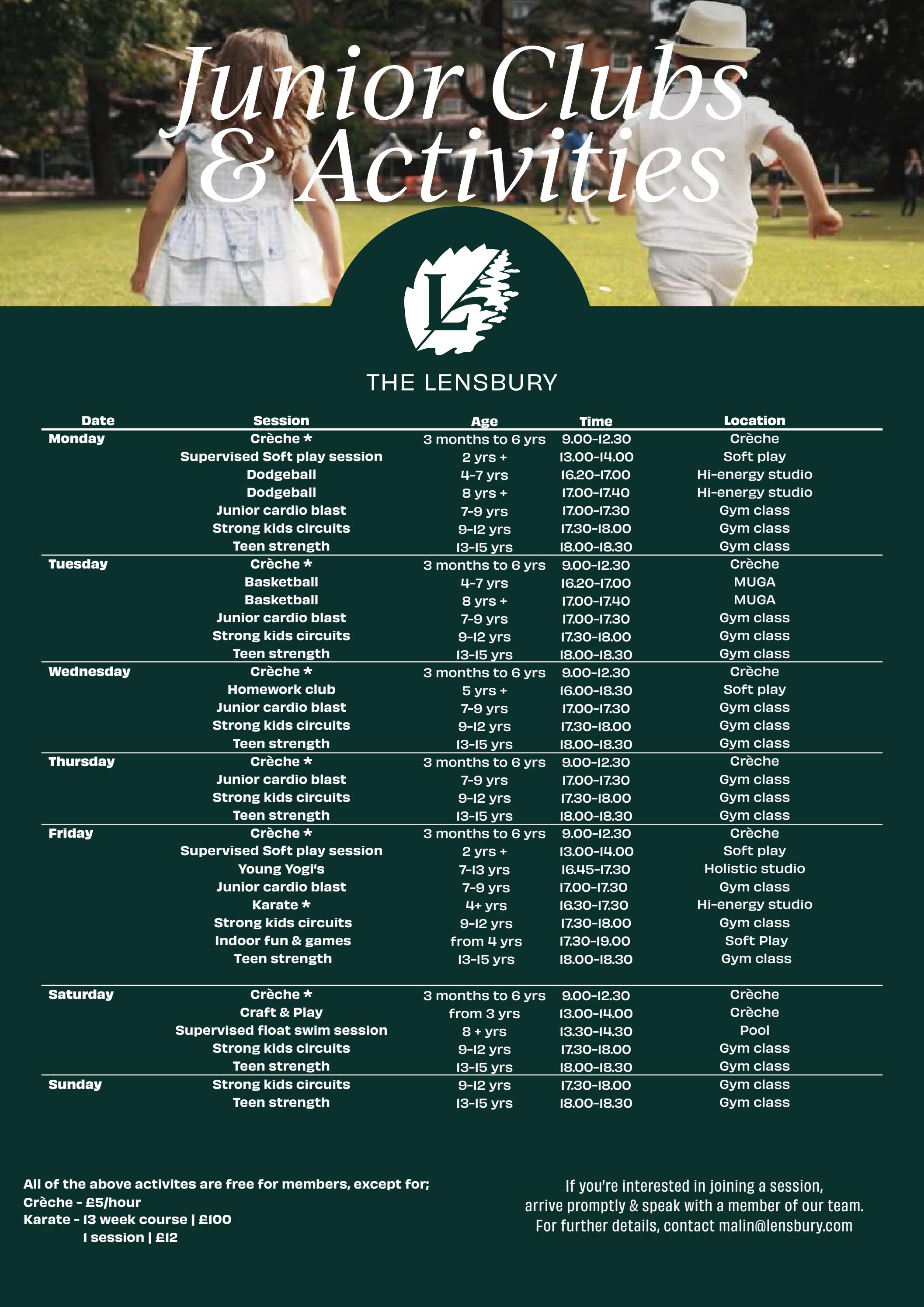 Junior Clubs & Activities by The Lensbury - Issuu