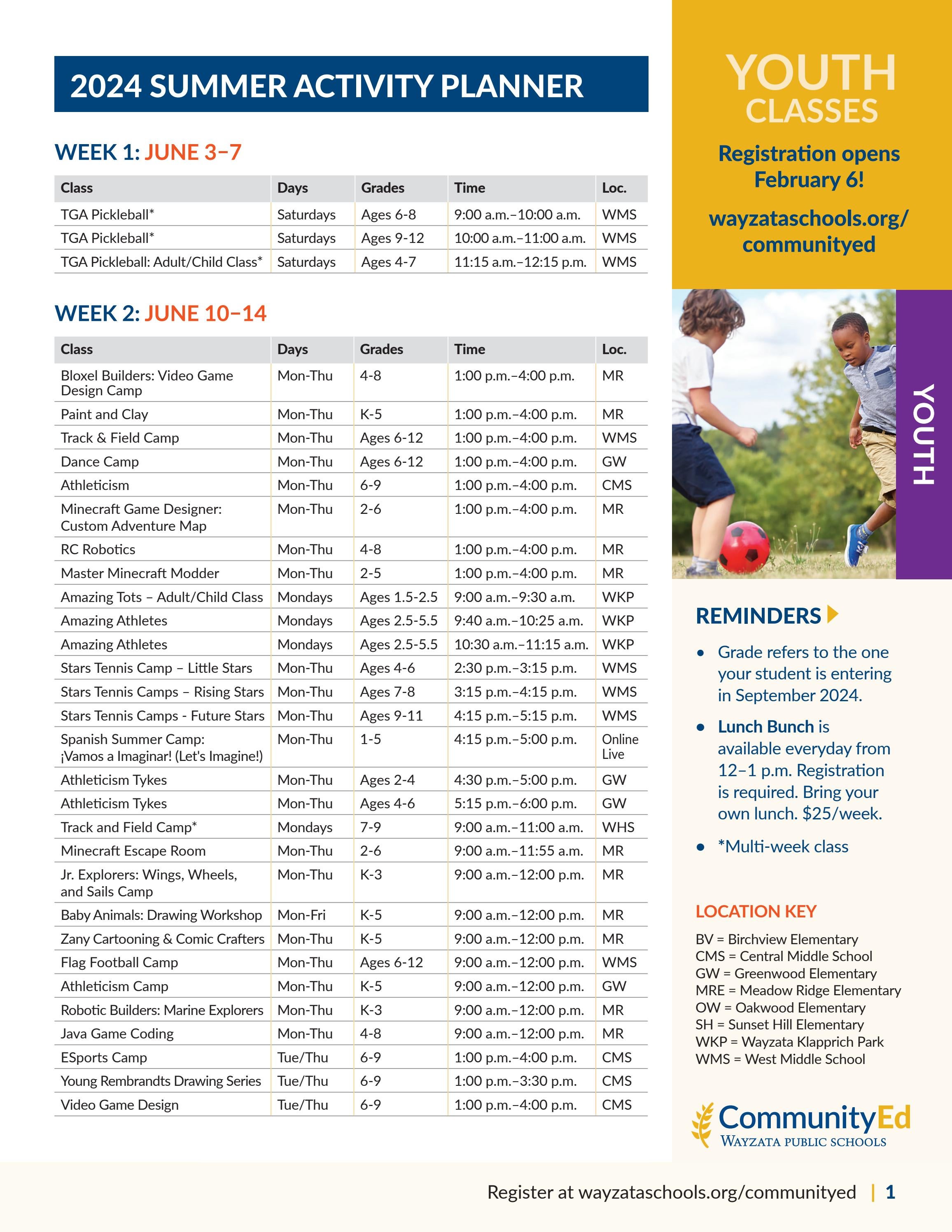 2024 Youth Summer Activity Planner by Wayzata Public Schools - Issuu
